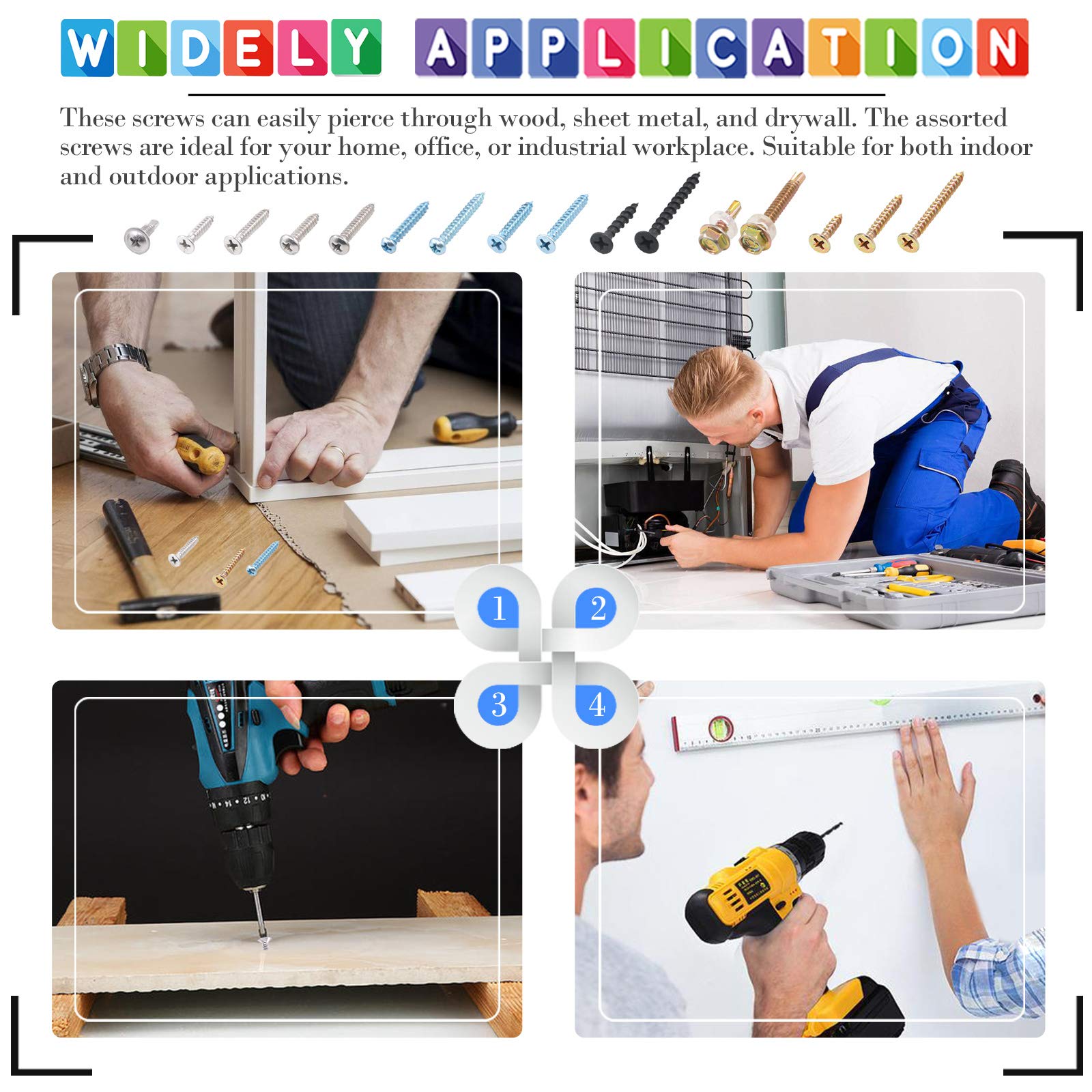Snapklik.com : Glarks 320Pcs Mixed Self Drilling Screws And Self ...