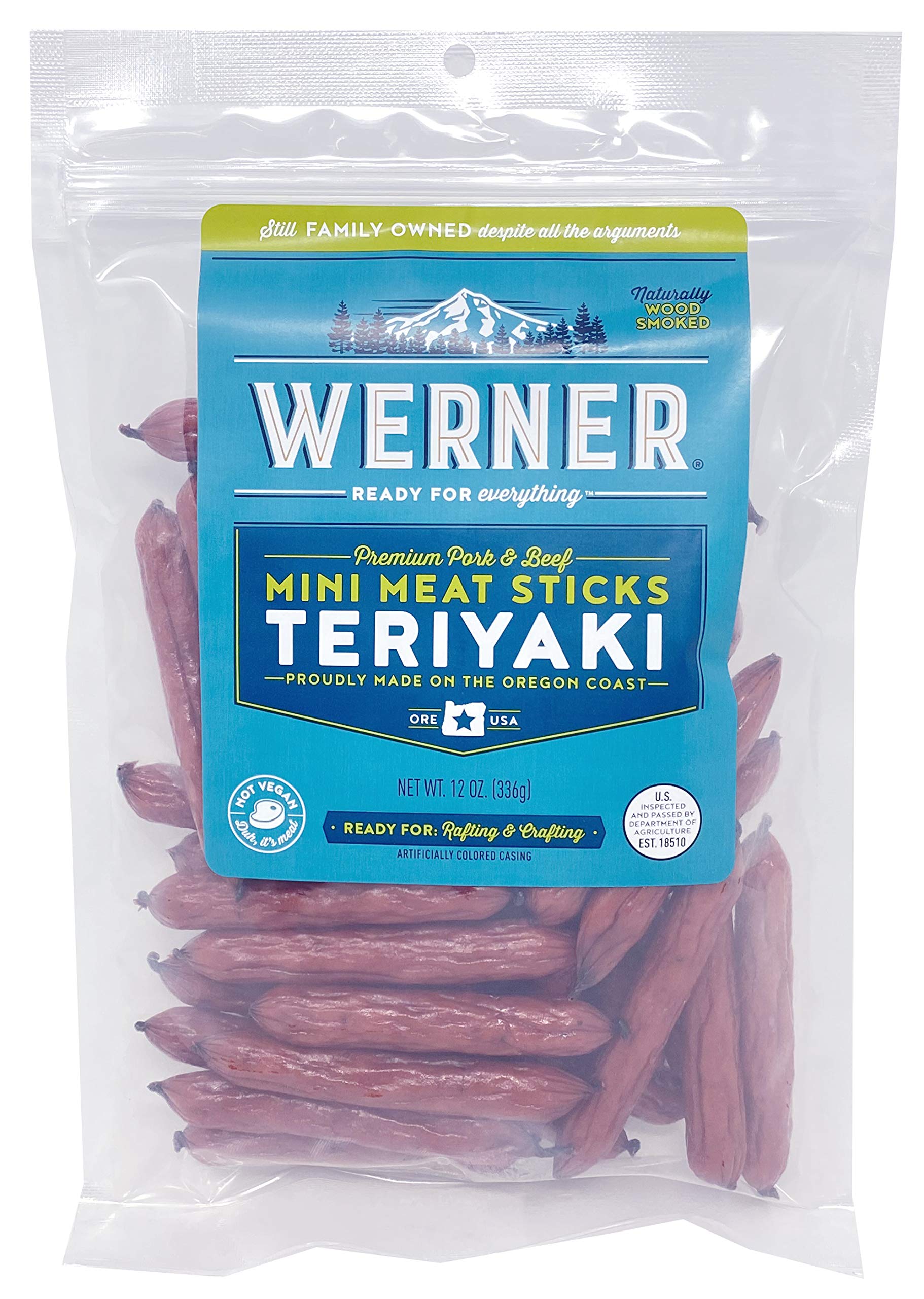 Werner Gourmet Teriyaki Mini Sticks - 12 oz. | Premium Meat Snacks ...