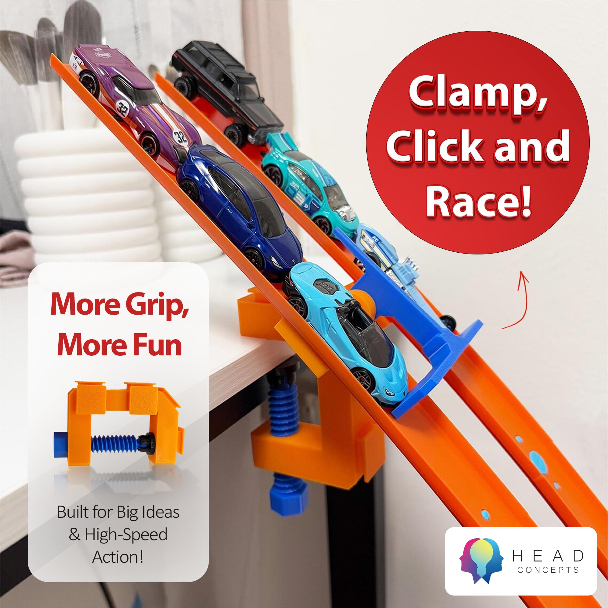 Track Clamp For Clamps For S (2 Pack) - Stronger PLA Plastic, Pivoting ...