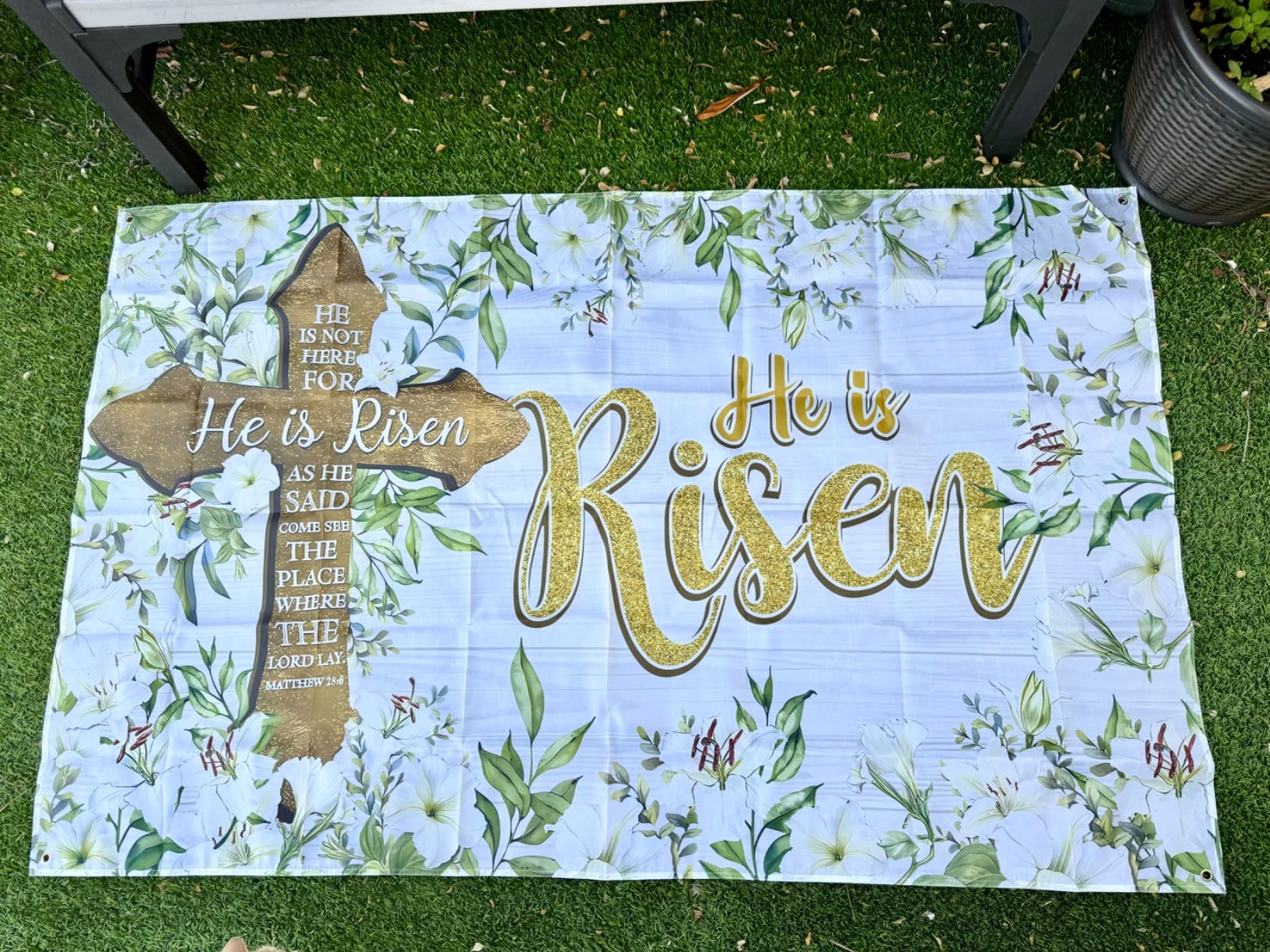 Amazon.com : Happy Easter Backdrop for Photography He is Risen ...