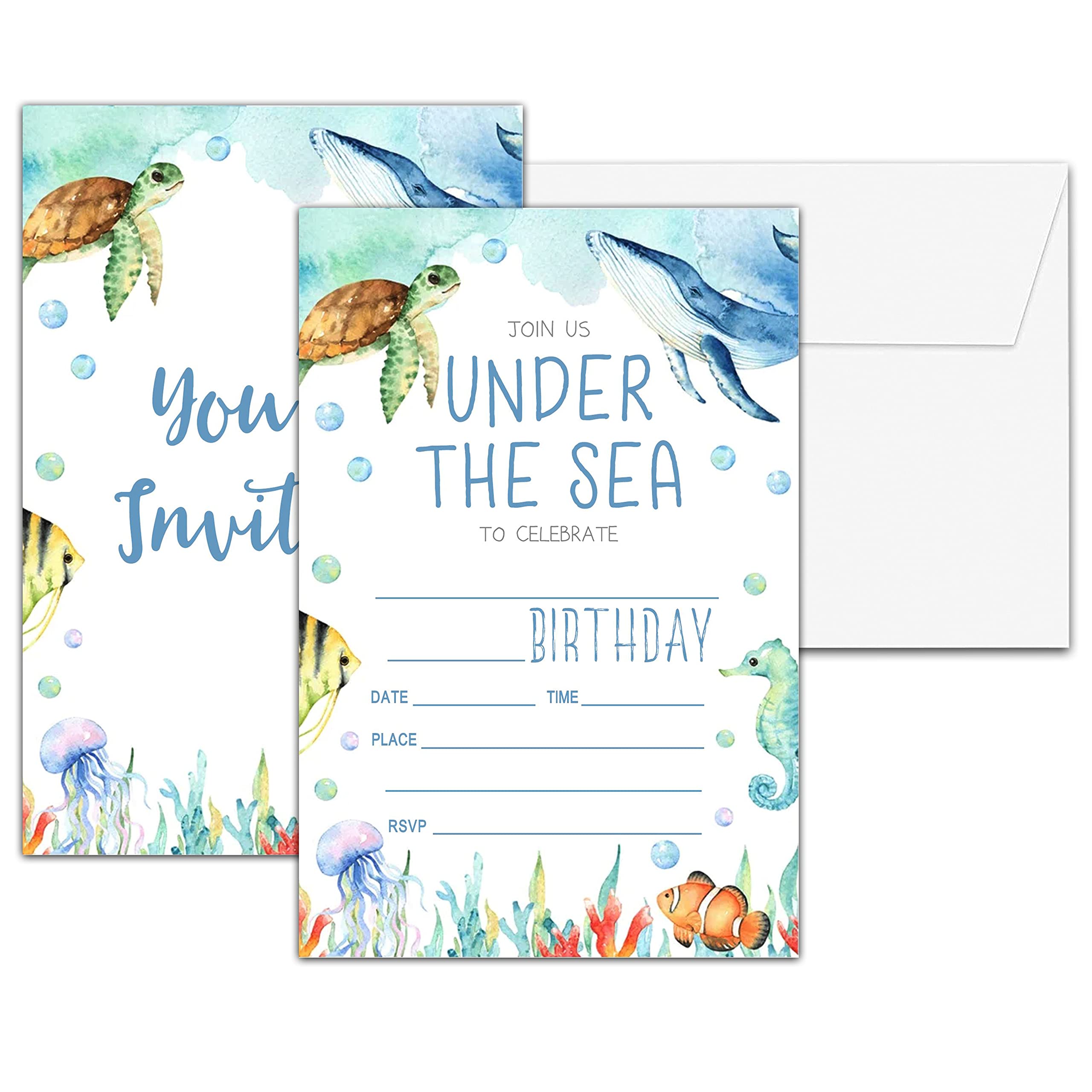 Ocean Themed Party Invitations Submarine Under The Sea Birthday