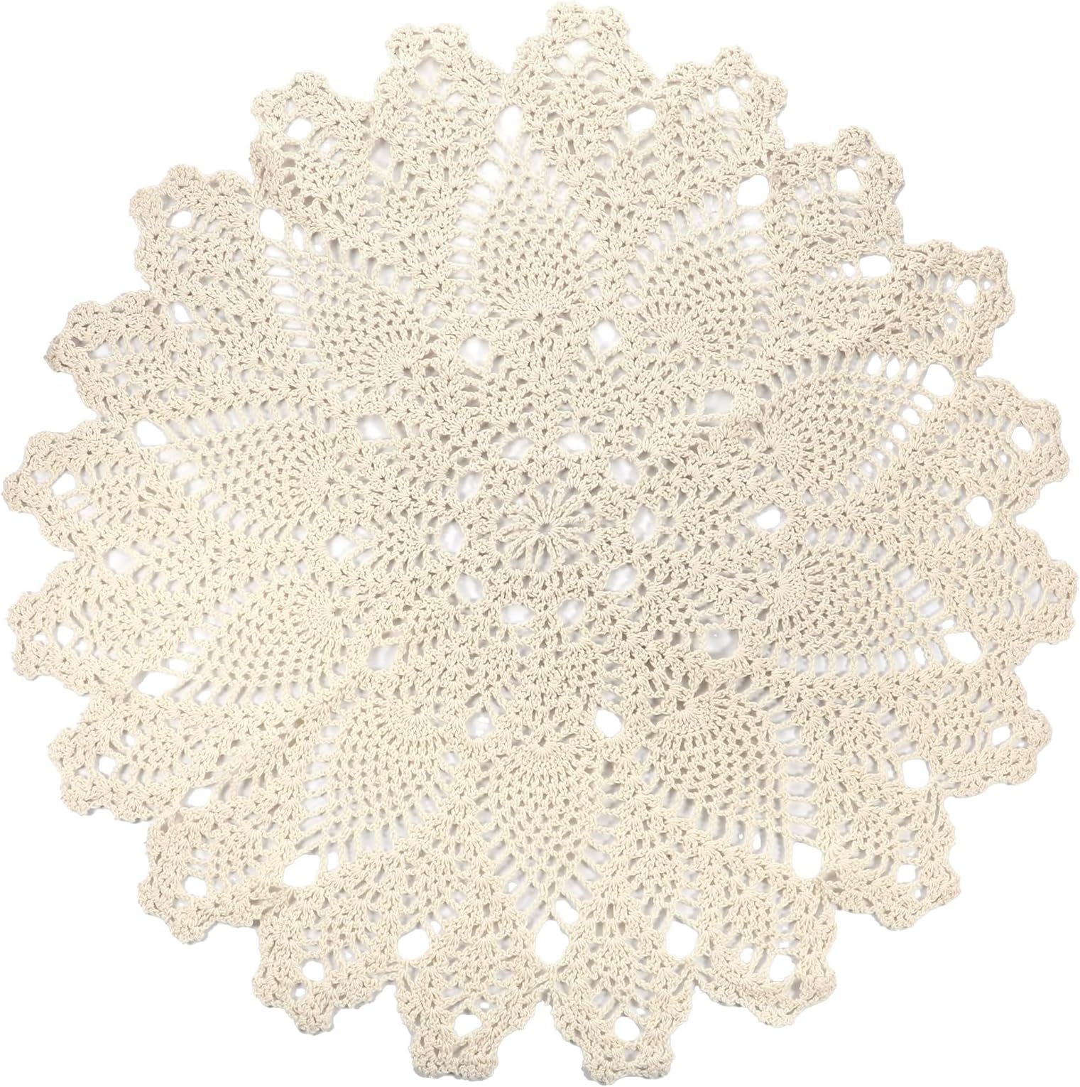 Amazon.com: 20 Inch Lace Doilies Table Placemats Handmade Crochet Cloth ...