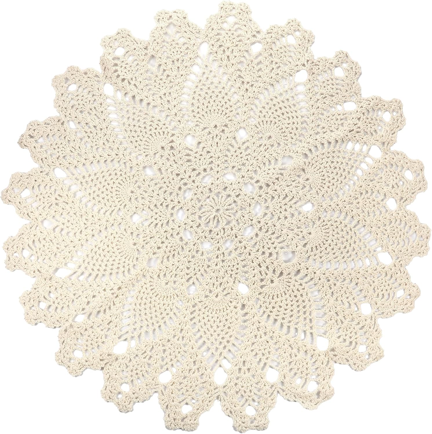 Amazon.com: 20 Inch Lace Doilies Table Placemats Handmade Crochet Cloth ...