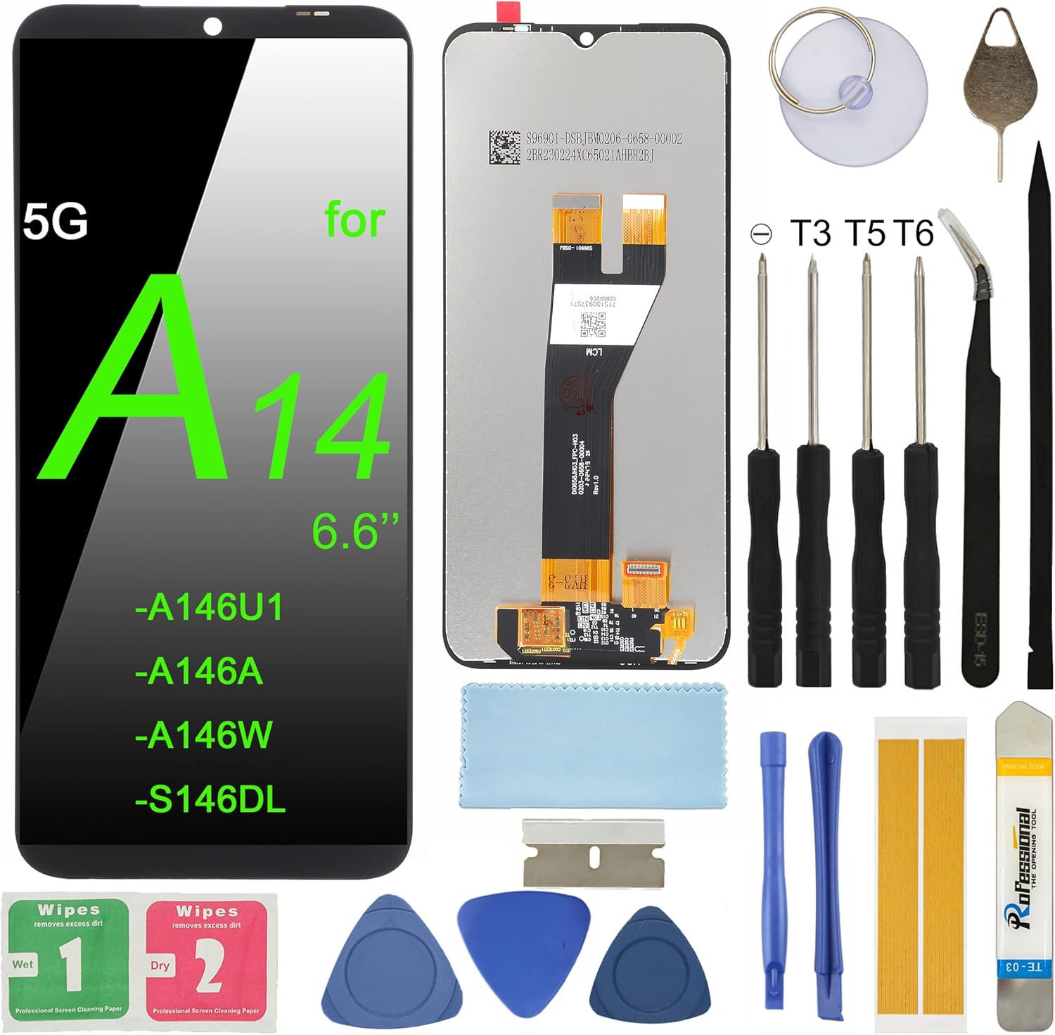 Amazon.co.jp: LCDスクリーン 交換用 Samsung Galaxy A14 5G SM-A146 SM-A146U SM-A146U1 SM-A146U1/DS 6.6インチ ...