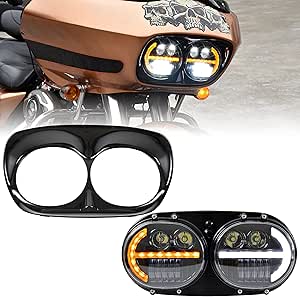 Amazon.com: VEISUTOR Dual LED Headlight for Road Glide, New Upgrade LED Headlamp Front Lamp ...