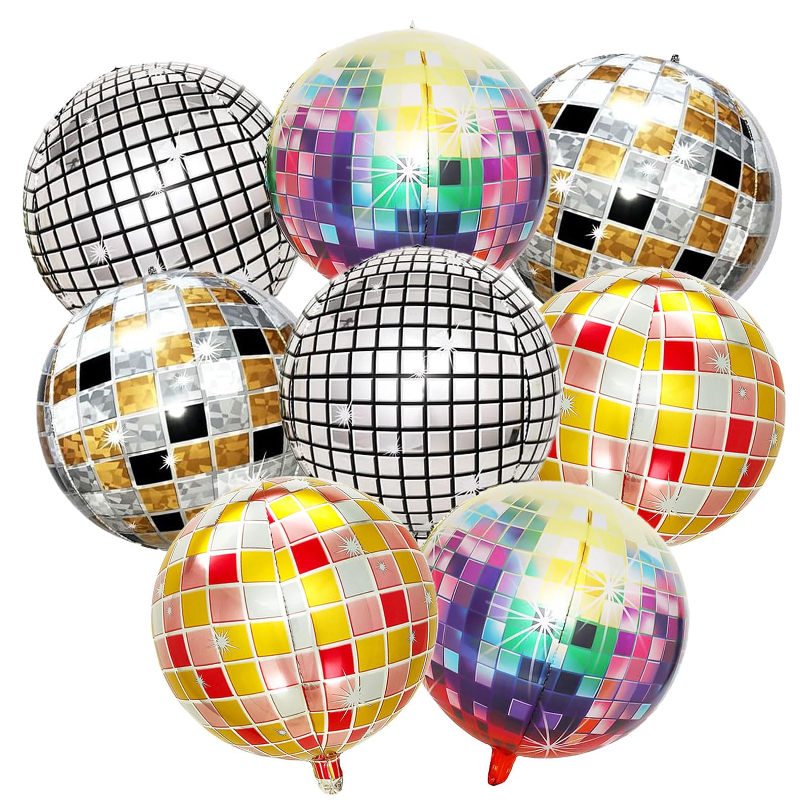 Snapklik.com : 8 Pcs Disco Balloons Disco Party Decorations 4D Sphere ...