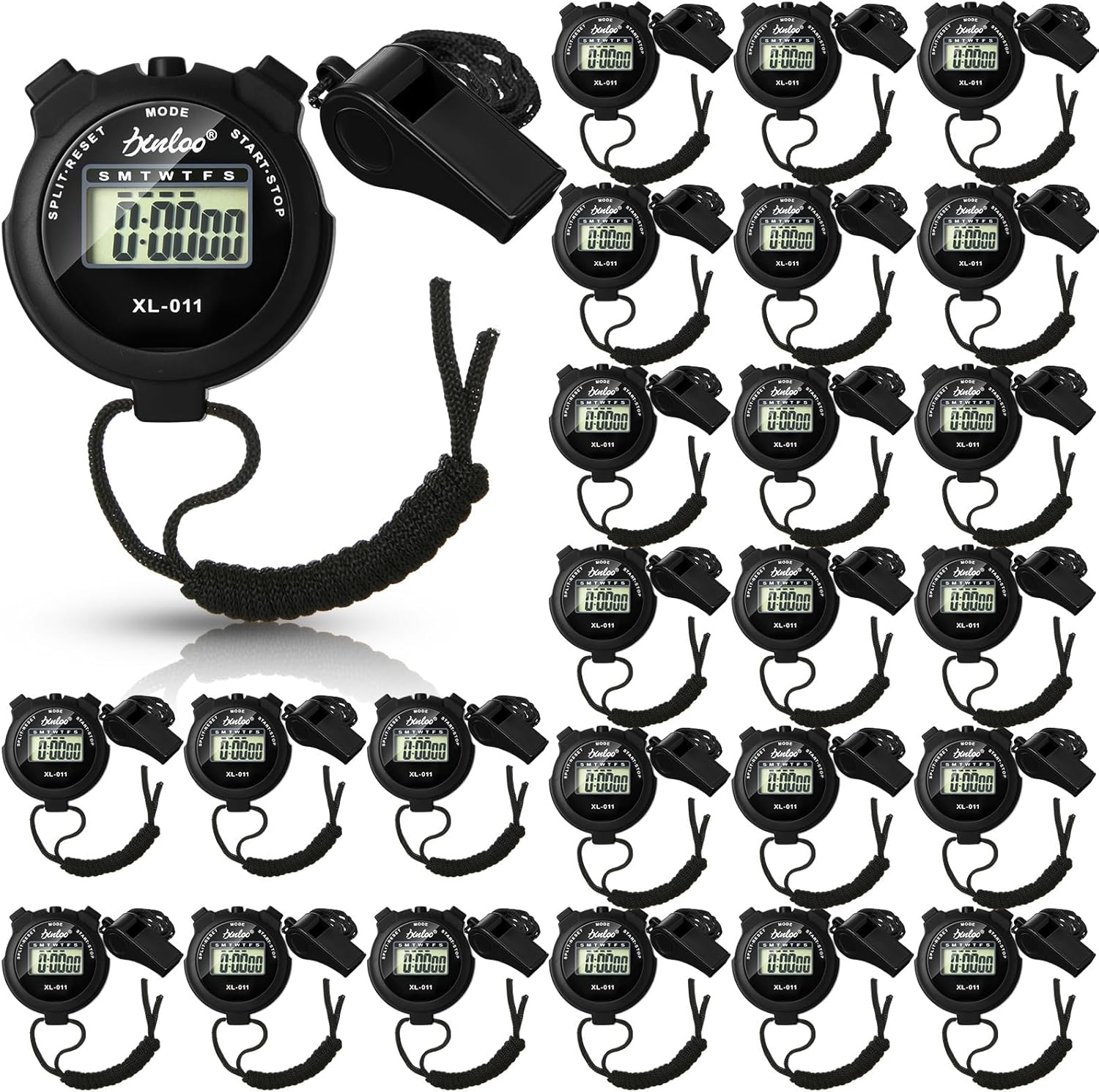 Amazon.com : Simgoing 48 Pcs Digital Stopwatch Timer Plastic Whistle ...