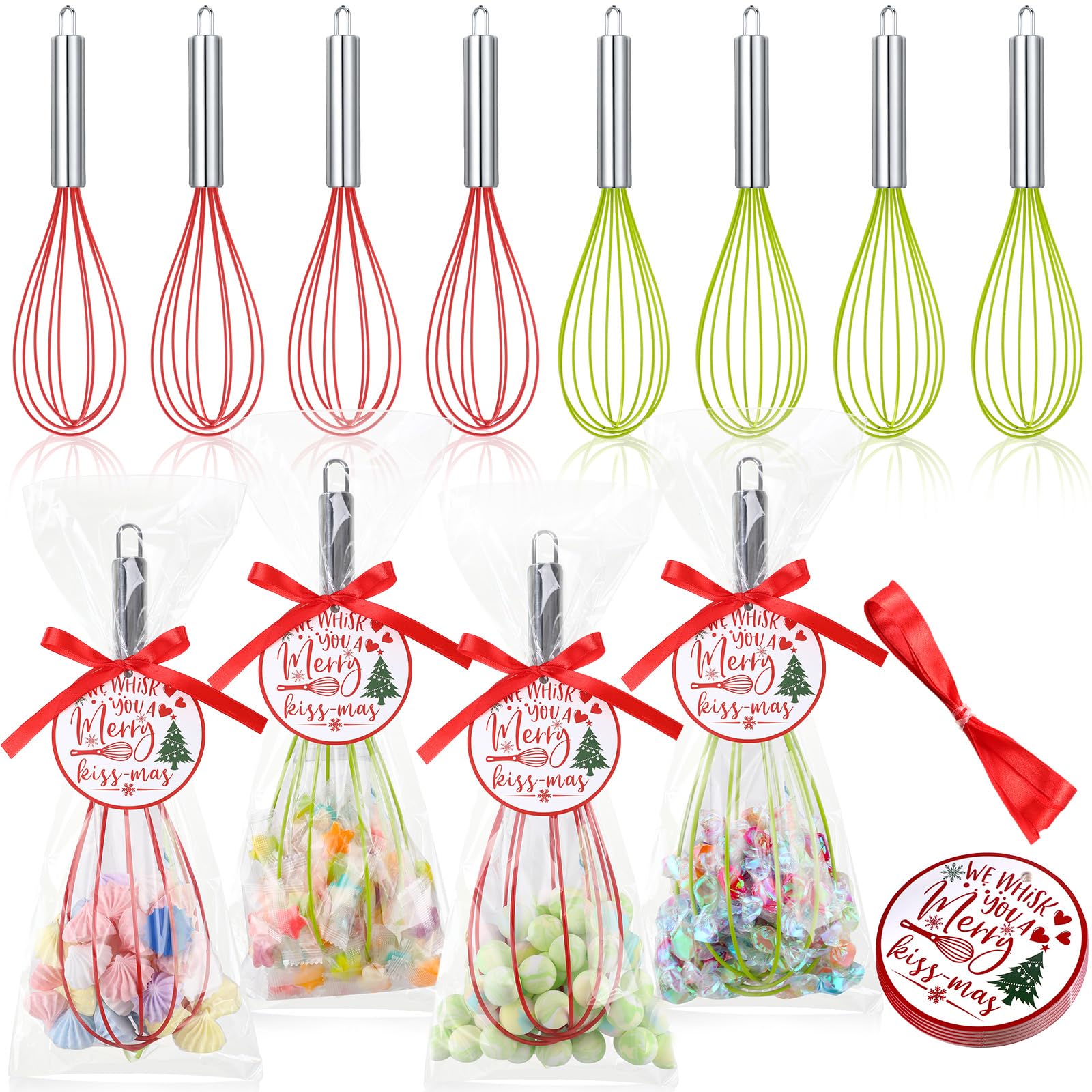 Amazon.com: FoldTier 12 Sets 10 Inch Christmas Whisks Gifts DIY ...