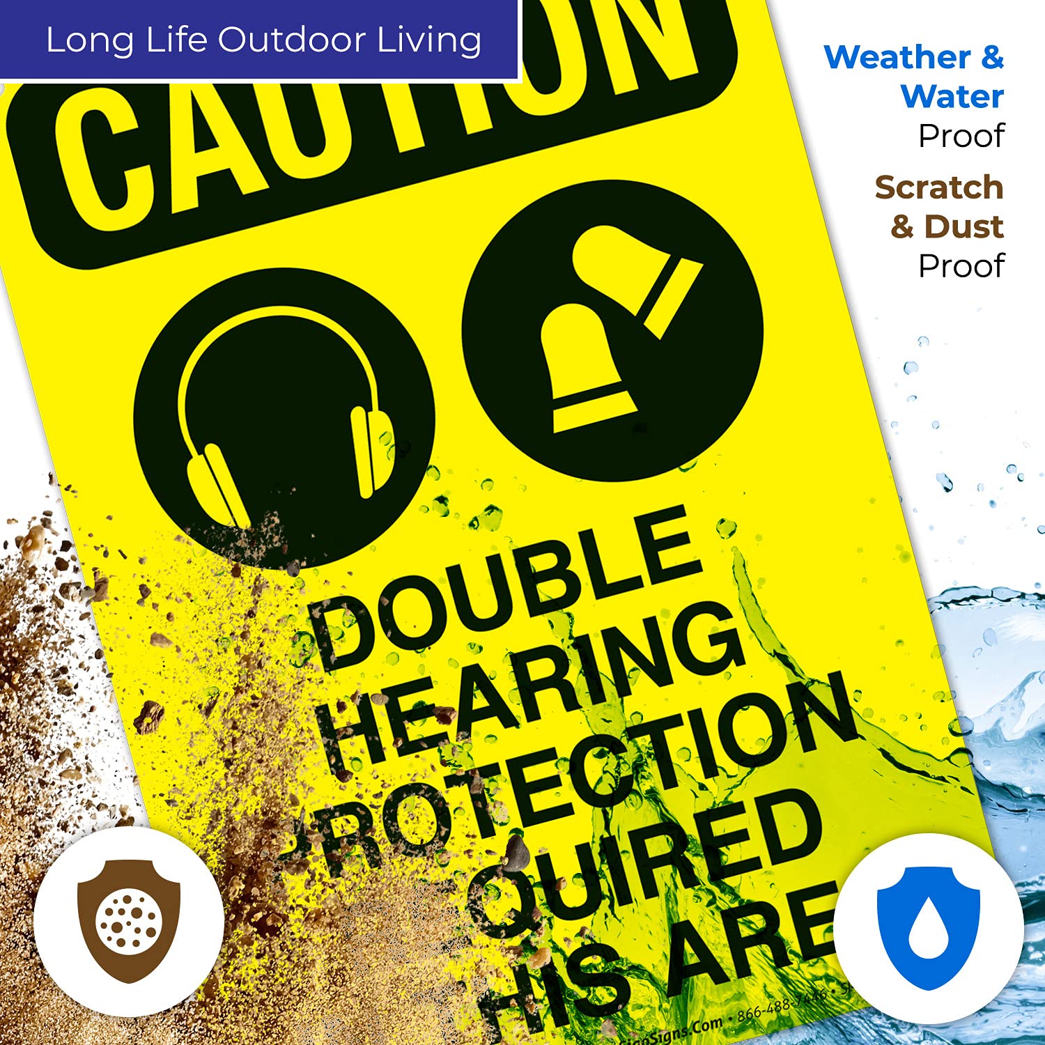 Double Hearing Protection Safety Sign BIP Personal Protective