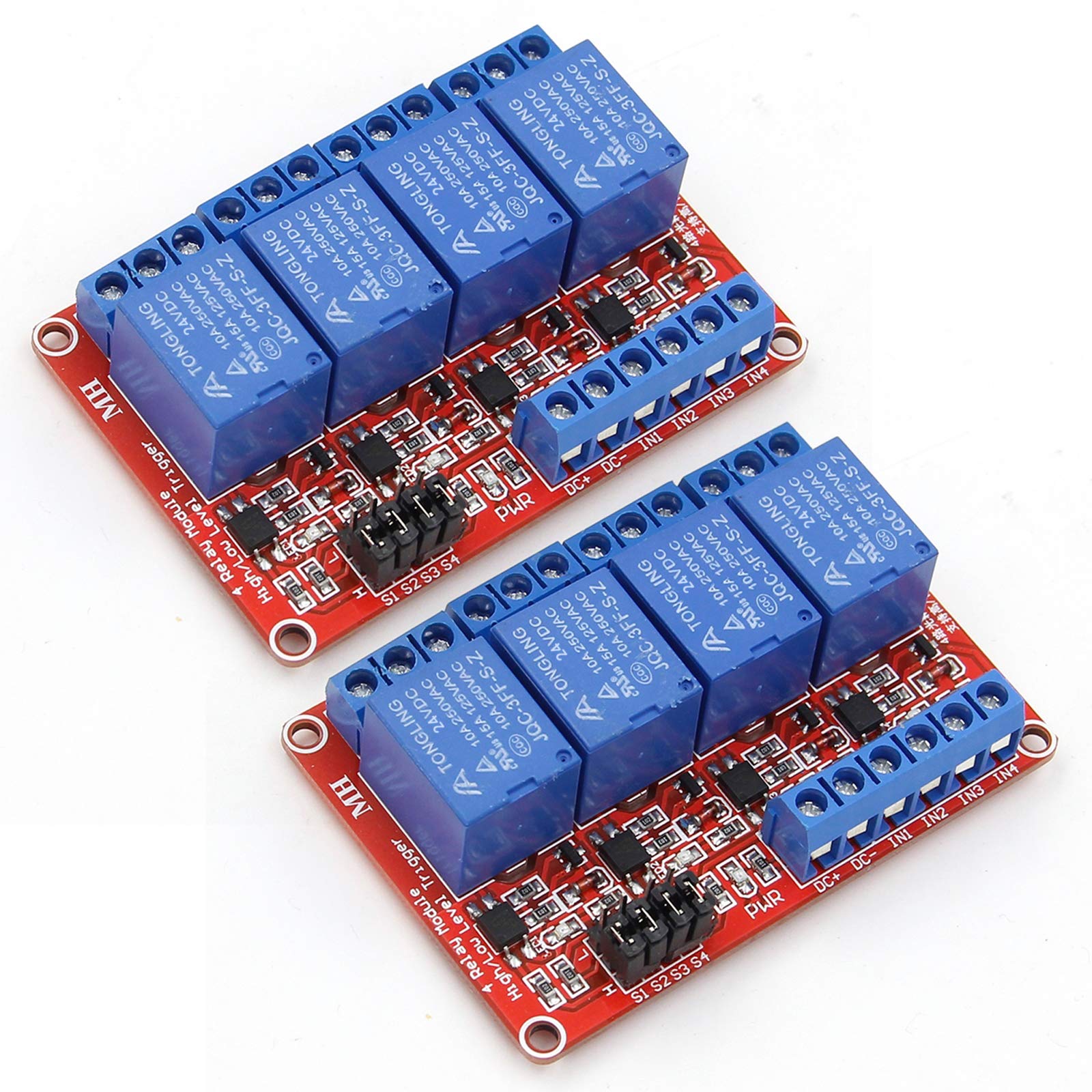 Snapklik.com : ANMBEST 2PCS 4 Channel 24V Relay Module