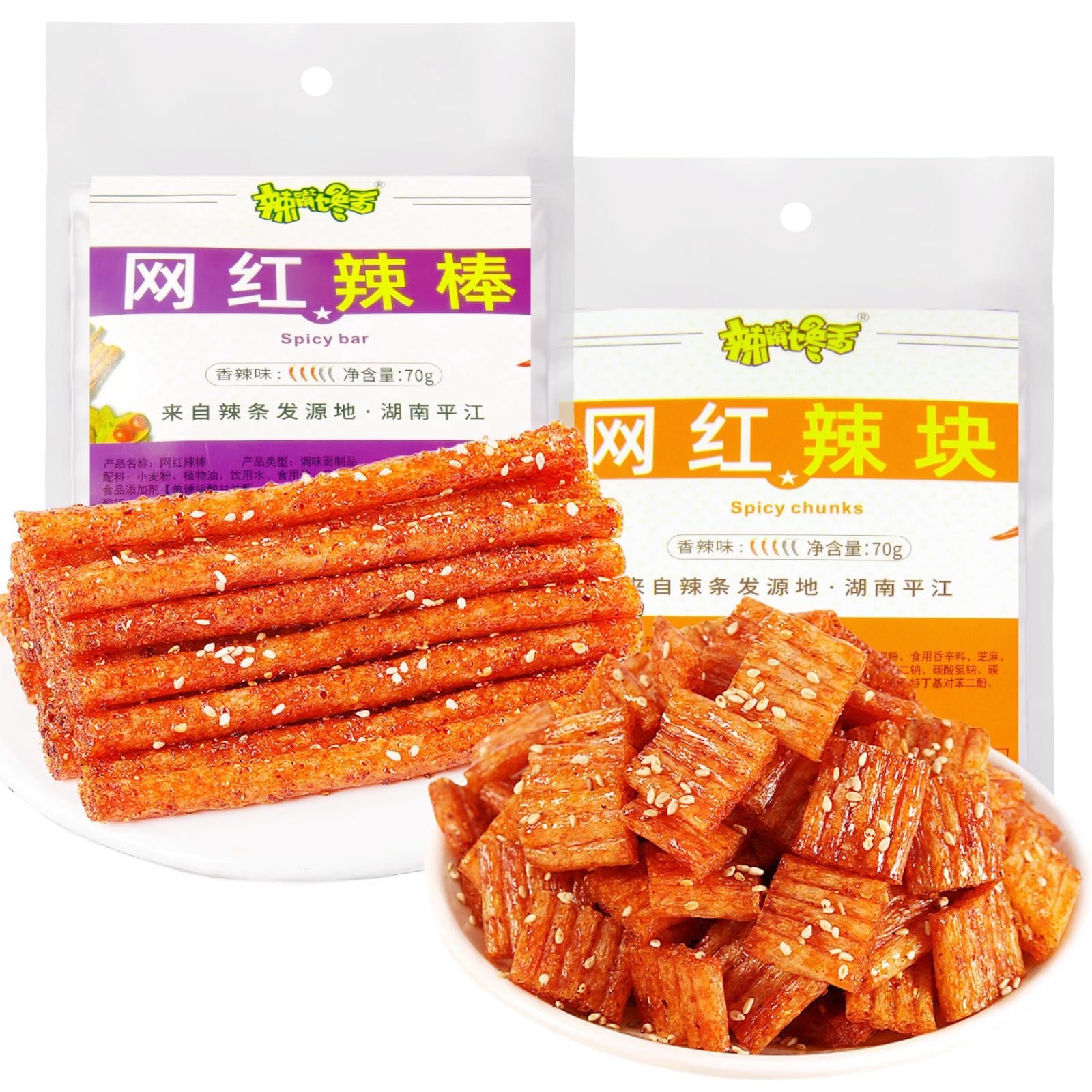 Amazon.com : Latiao Spicy Strip 5oz(140g),Latio Spicy Sticks and Spicy ...