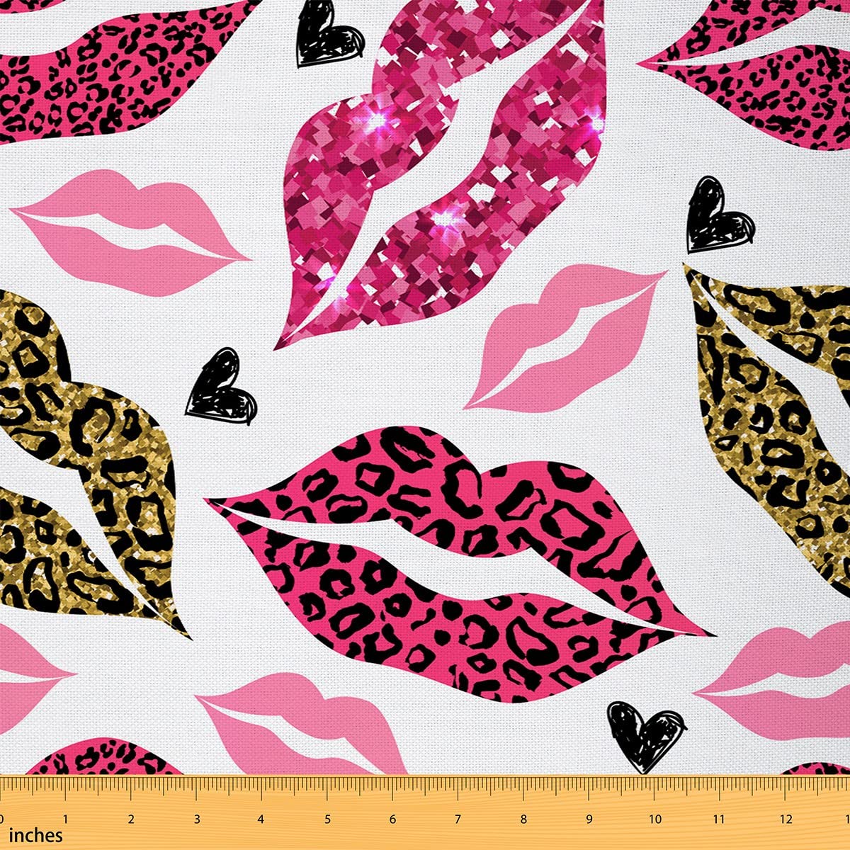 Amazon.com: Mouth Lips Pattern Fabric by The Yard,Leopard Print Cheetah ...