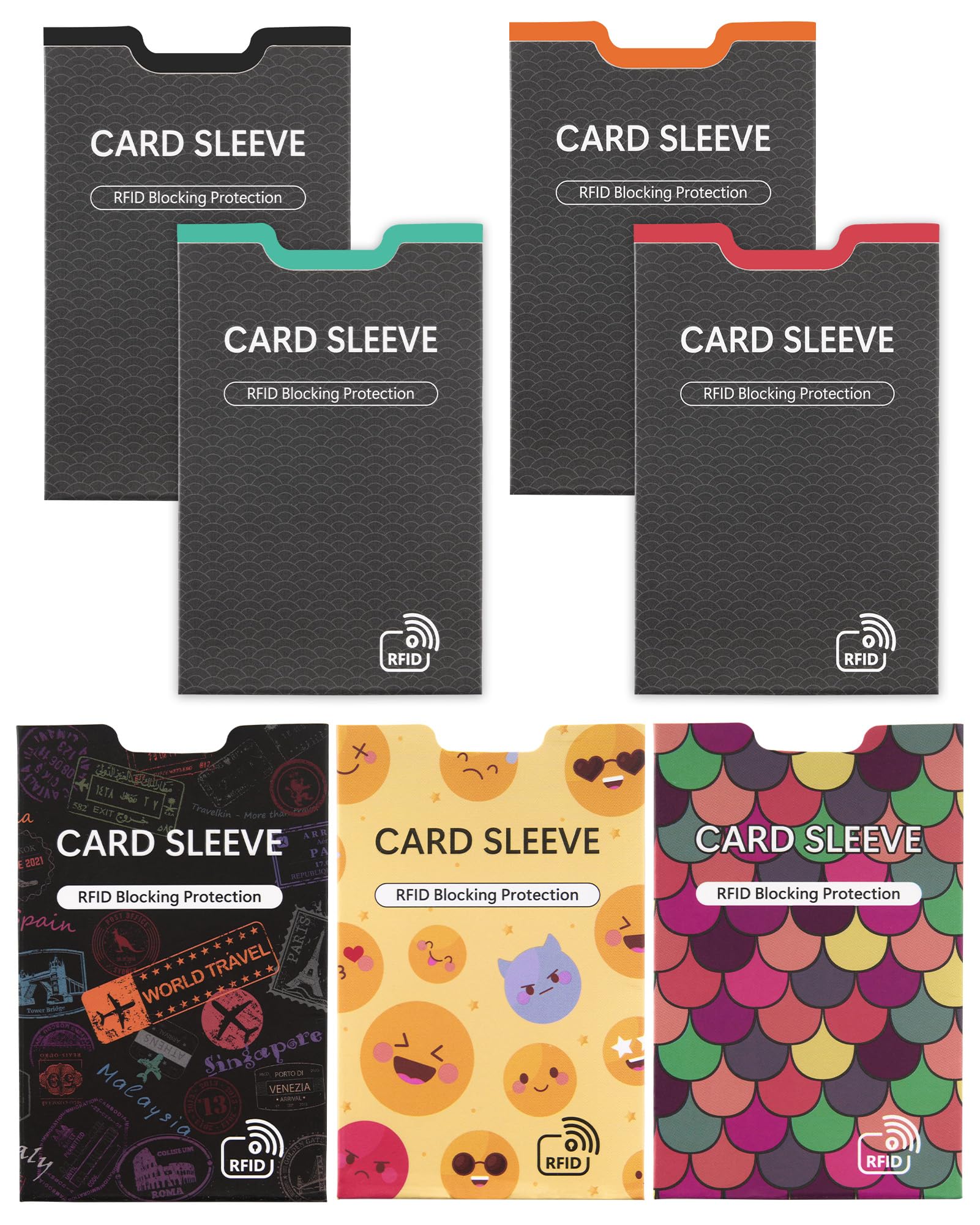Amazon.com | 7 RFID Blocking Sleeves Identity Theft Protection ...