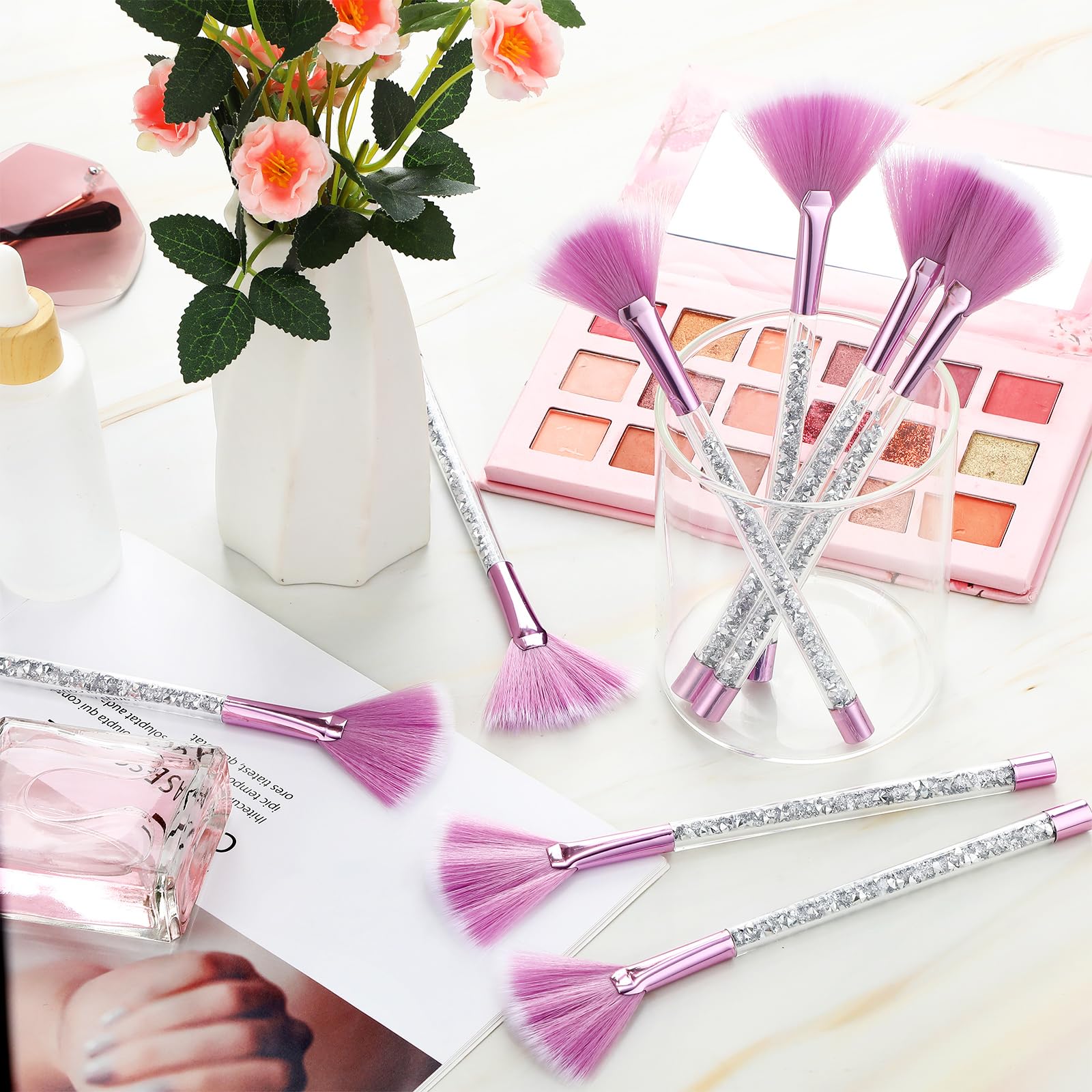 Snapklik.com : 9 Pieces Facial Fan Mask Brushes, Soft Facial Applicator ...