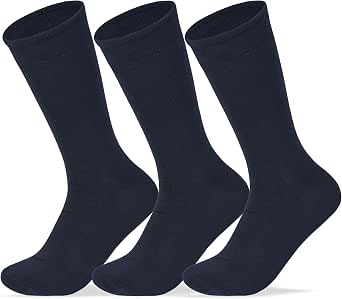 Sam Socks Men Set of 3 Classic Socks Plain 41-46 EU (Plain Navy Blue ...