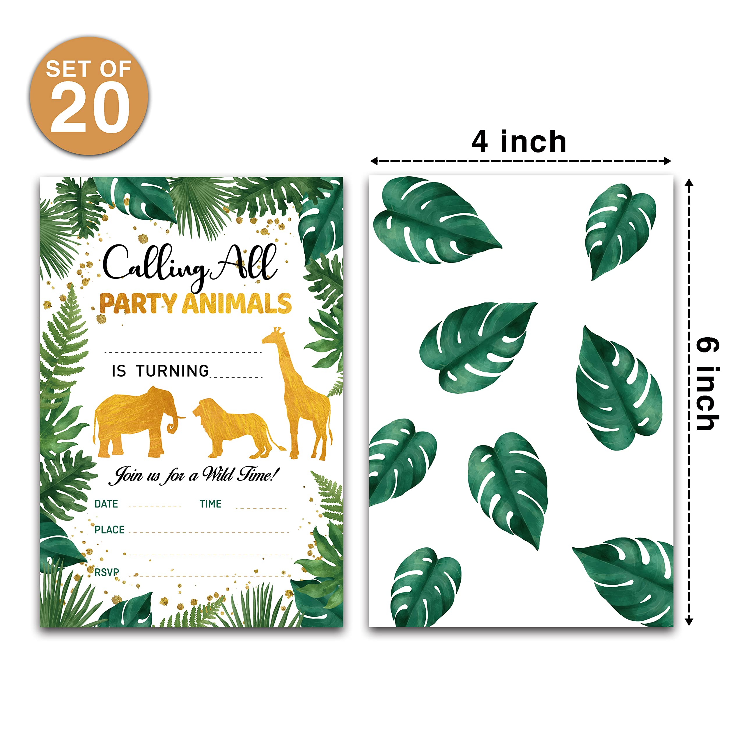 Zoo Animals Birthday Party Invitations