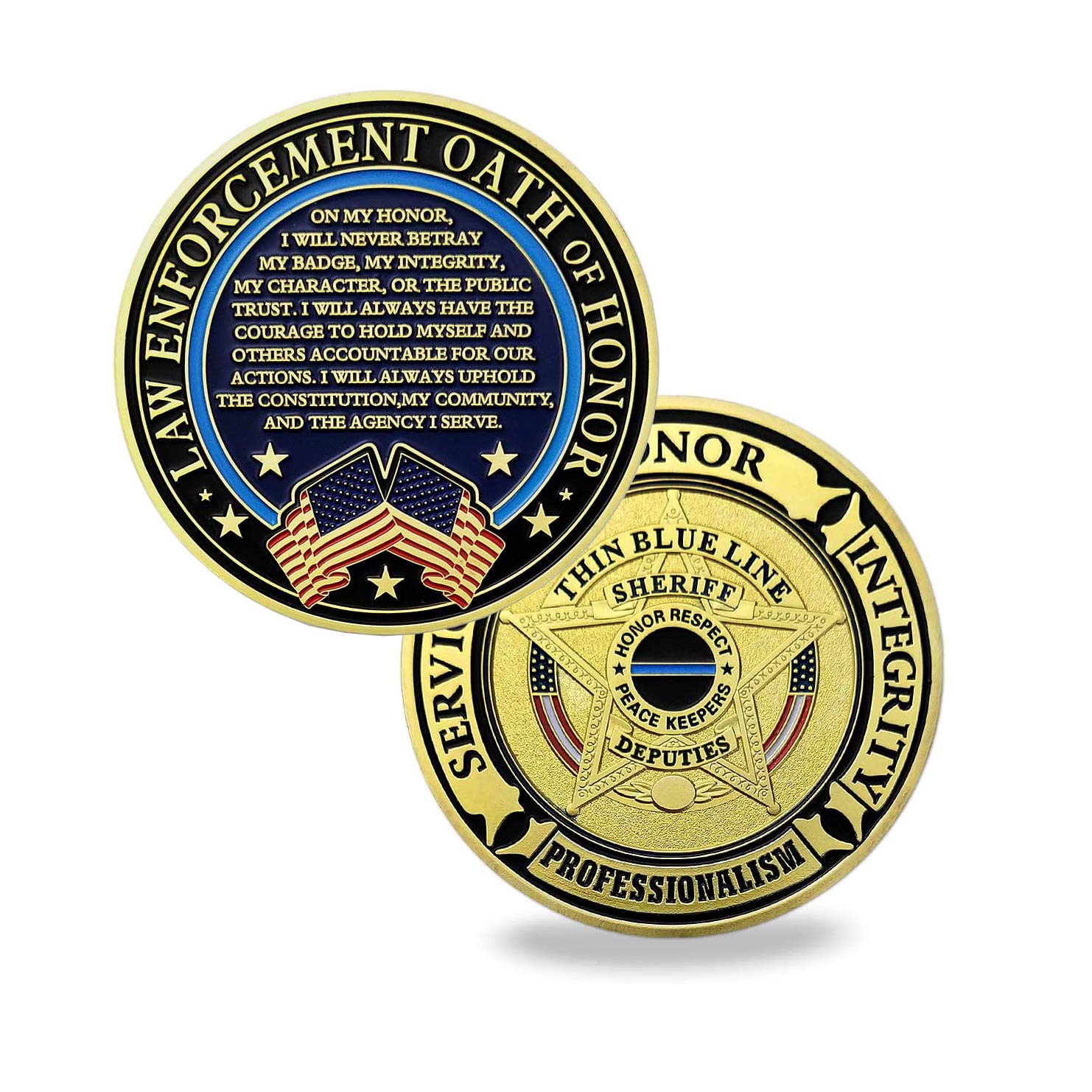 Buy Thin Blue Line Challenge Coin Law Prayer Commemorative Coins Online ...
