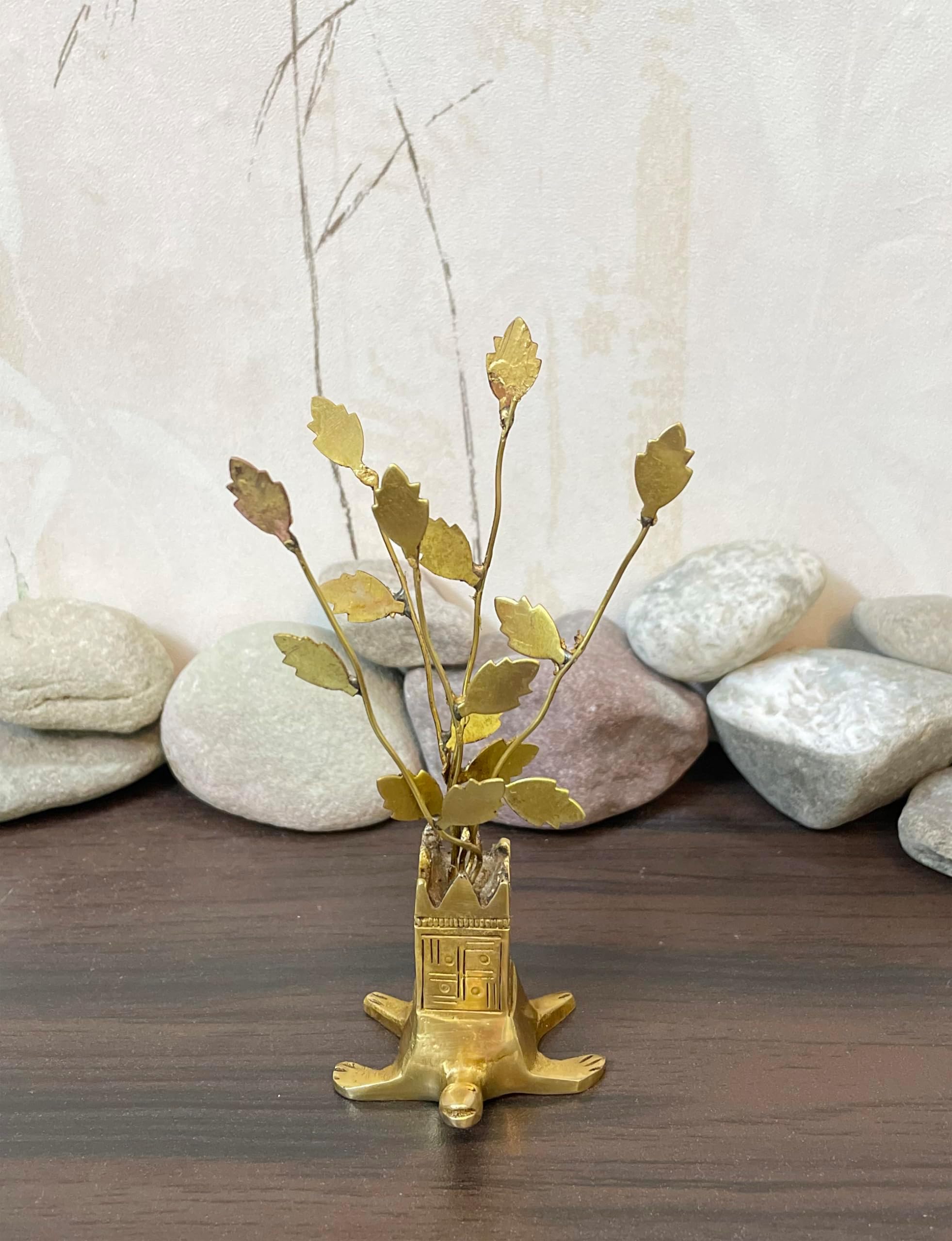 UrbanShilp Gold Metal Tulsi Plant for Pooja Decorative, Religious Kyara ...
