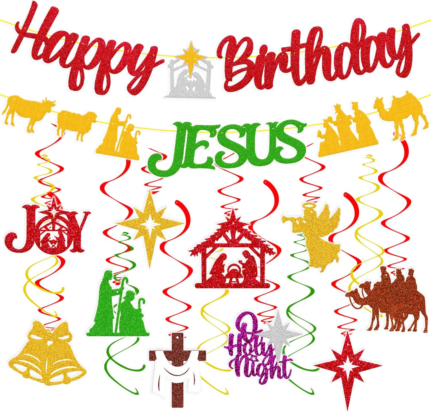 Amazon.com: Happy Birthday Jesus Party Decorations Jesus Birthday ...