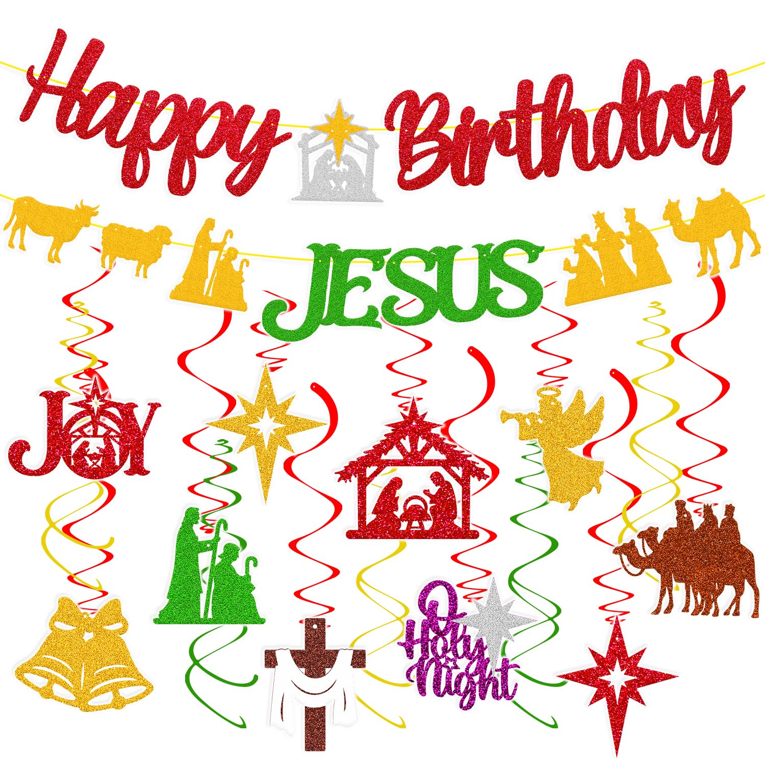 Amazon.com: Happy Birthday Jesus Party Decorations Jesus Birthday ...