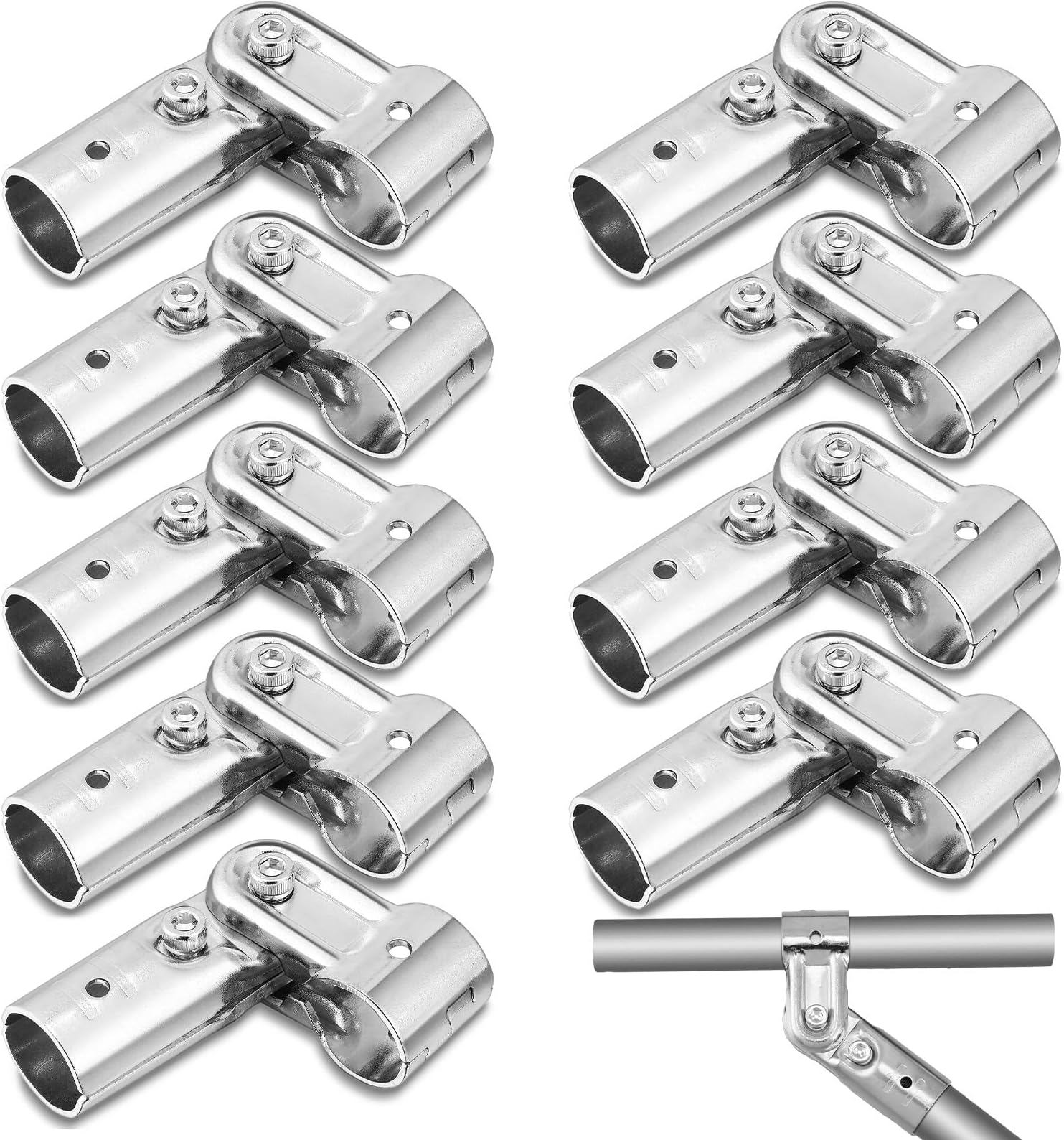 eoere 10 Sets Pivot Tee Pipe Fittings Connector T Adjustable Clamp, Fit ...