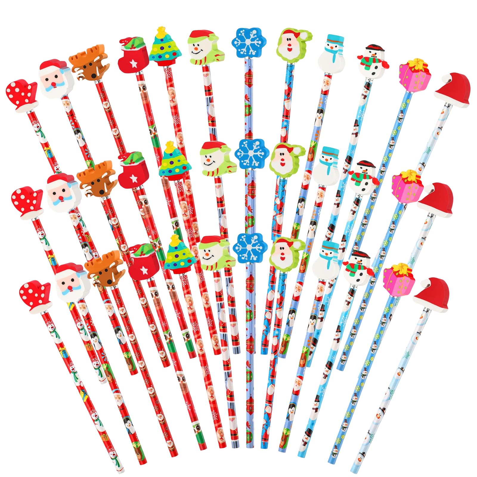 Amazon.com : emzrivo Christmas Pencils with Giant Eraser Assortment ...