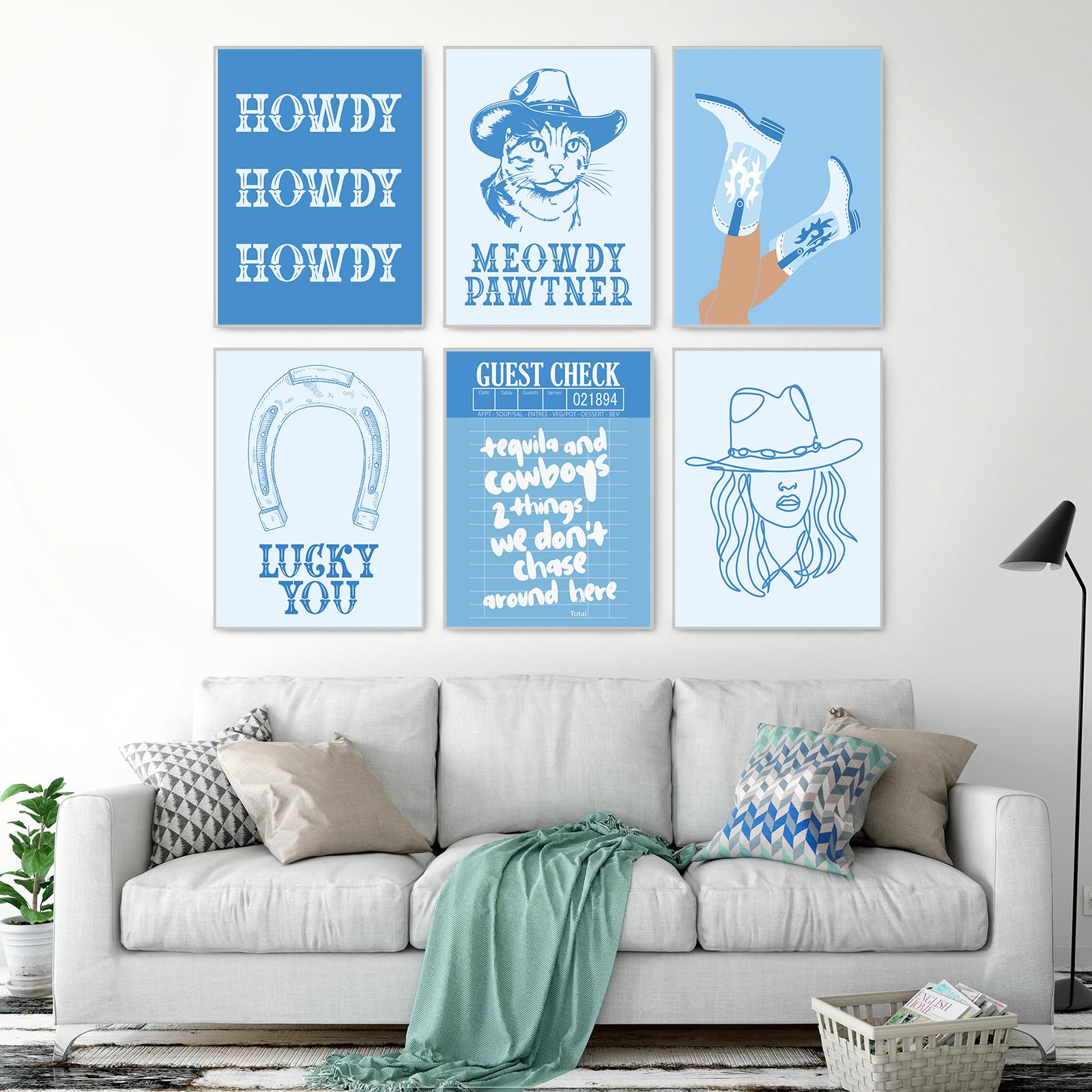 Amazon.com: Coastal Cowgirl Room Decor Blue Posters Coastal Wall Art ...