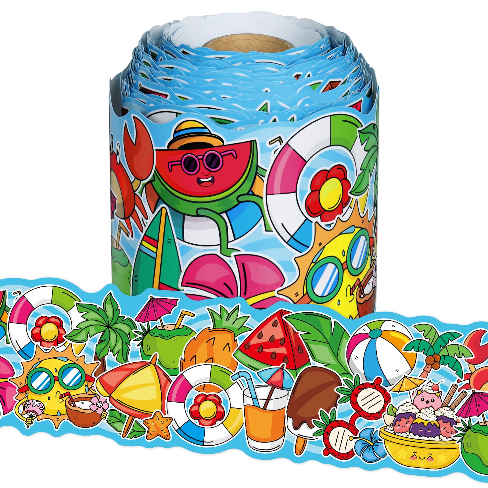 Snapklik.com : 65.6Ft Summer Bulletin Board Borders, Cute Coconut Drink ...