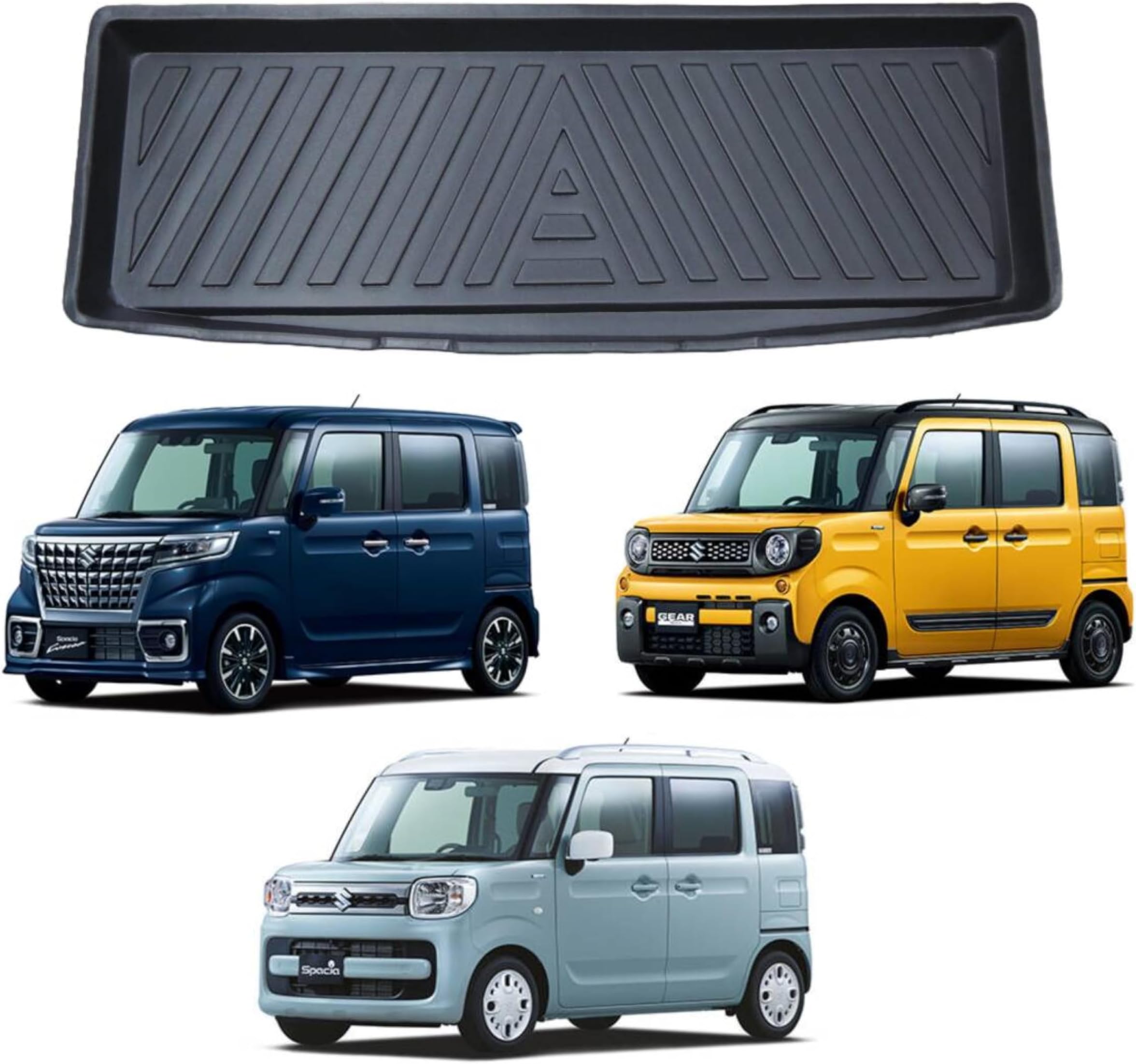 Amazon | スペーシア MK53S系 全グレード対応 防水 防汚 3D ラゲッジマット 滑り止め 簡単に洗える トランクマット 荷室マット (FM002) | フロアマット | 車＆バイク