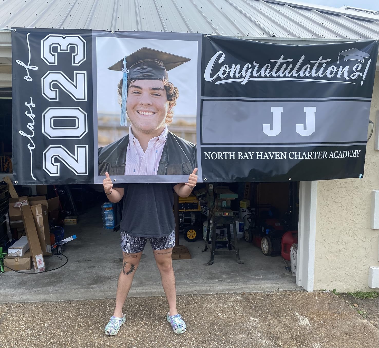 $7/mo - Finance Graduation Banner 2024 Personalized, Then & Now - Your ...