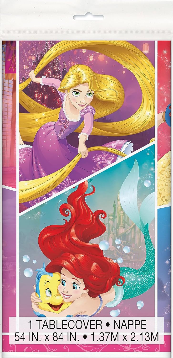 Amazon.com: Unique Plastic Disney Princess Table Cover 54" x 84", 1 Ct ...