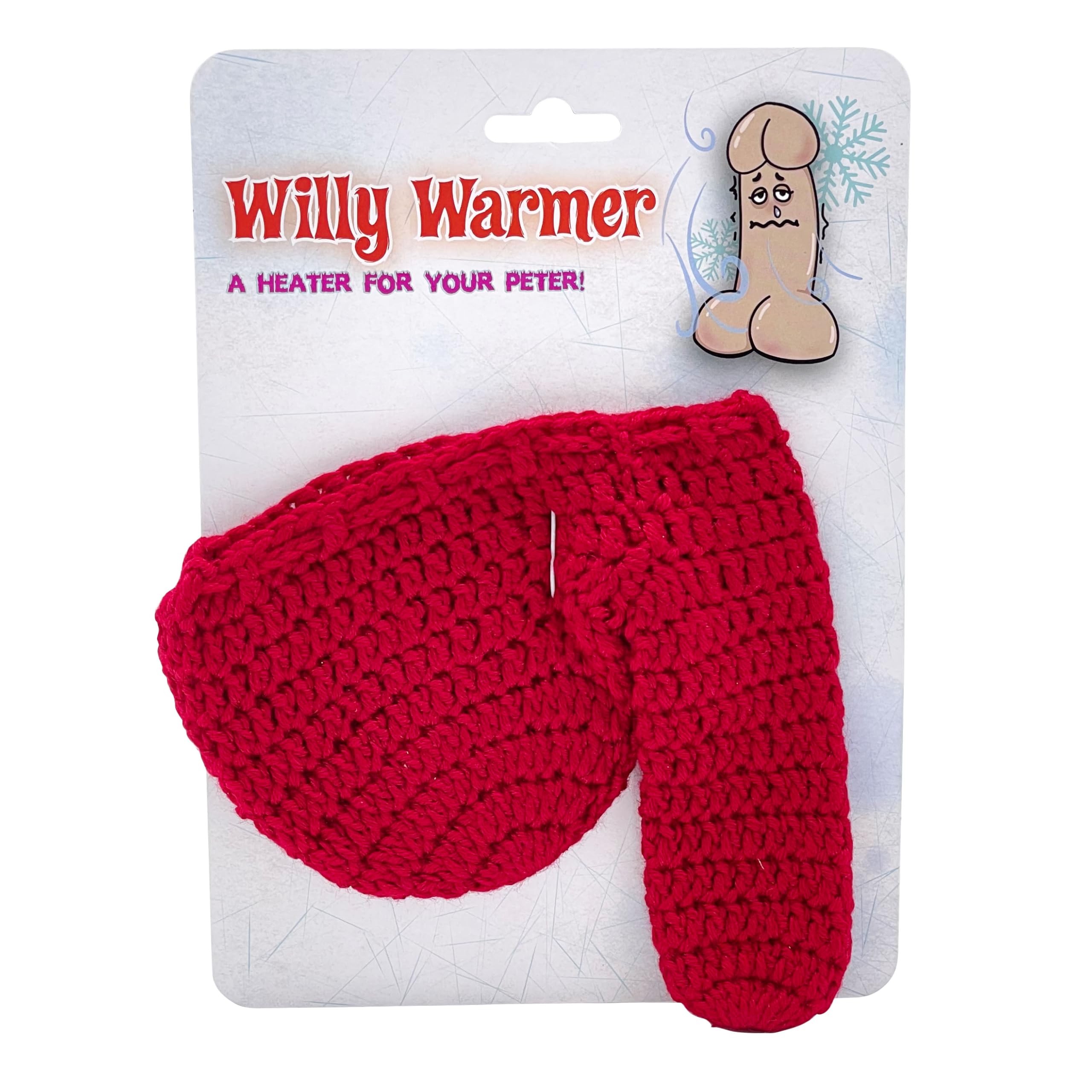 Amazon.com: Island Dogs Willy Warmer - Knitted Red Gag Gift for Men ...