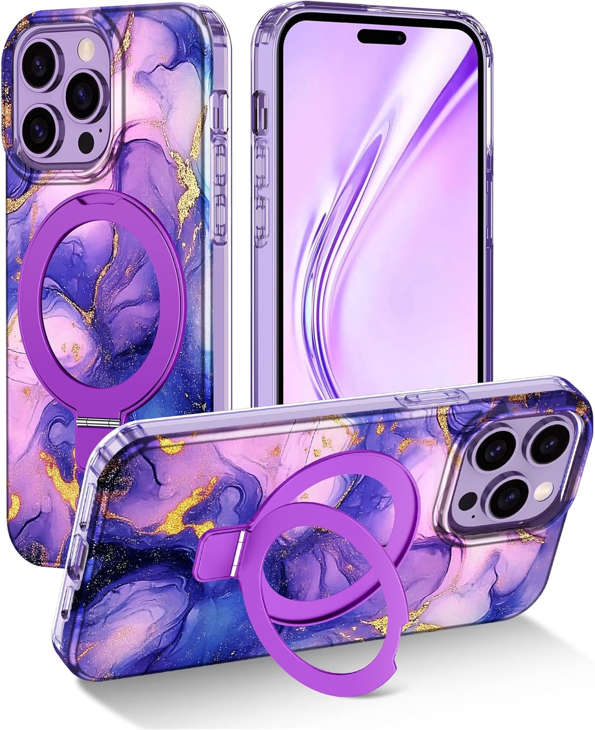 Amazon.com: Lamcase for iPhone 14 Pro Max Case with Magnetic Invisible Ring Stand [Compatible ...