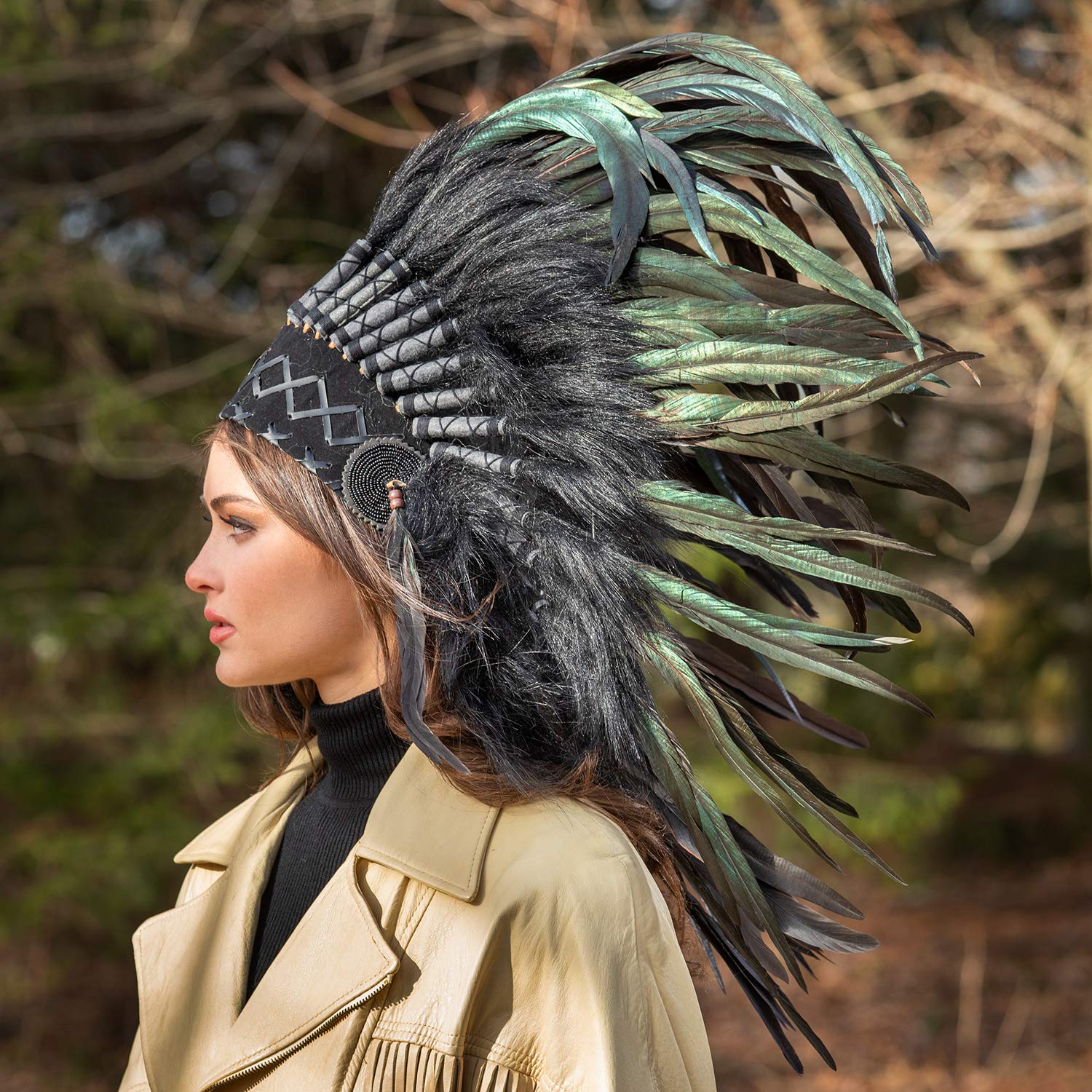 Pink Pineapple Handcrafted Native American Inspired Feather Headdress ...