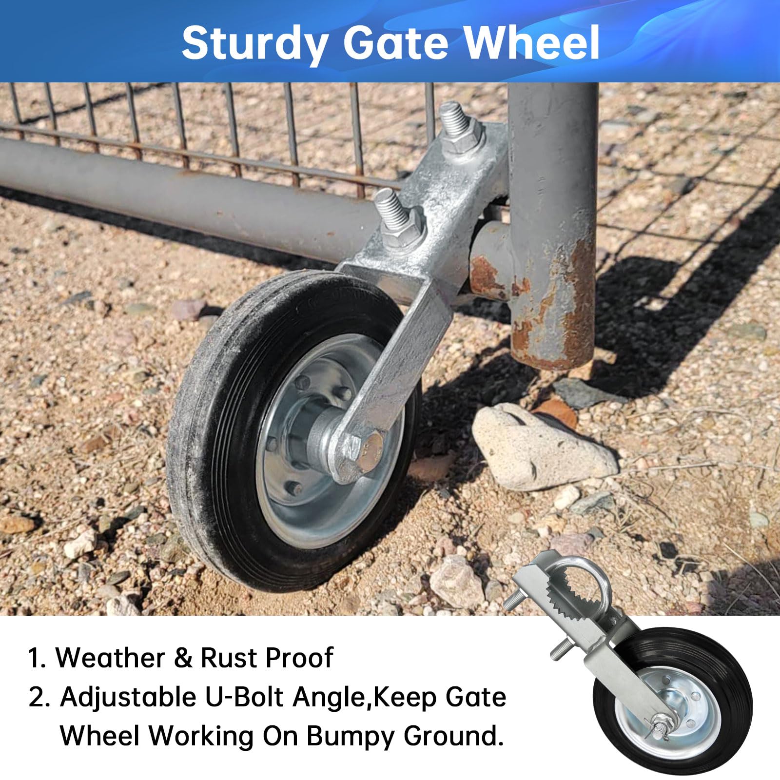 Snapklik.com : ForoGore 2 Pack Gate Wheel For Metal Swing Gate