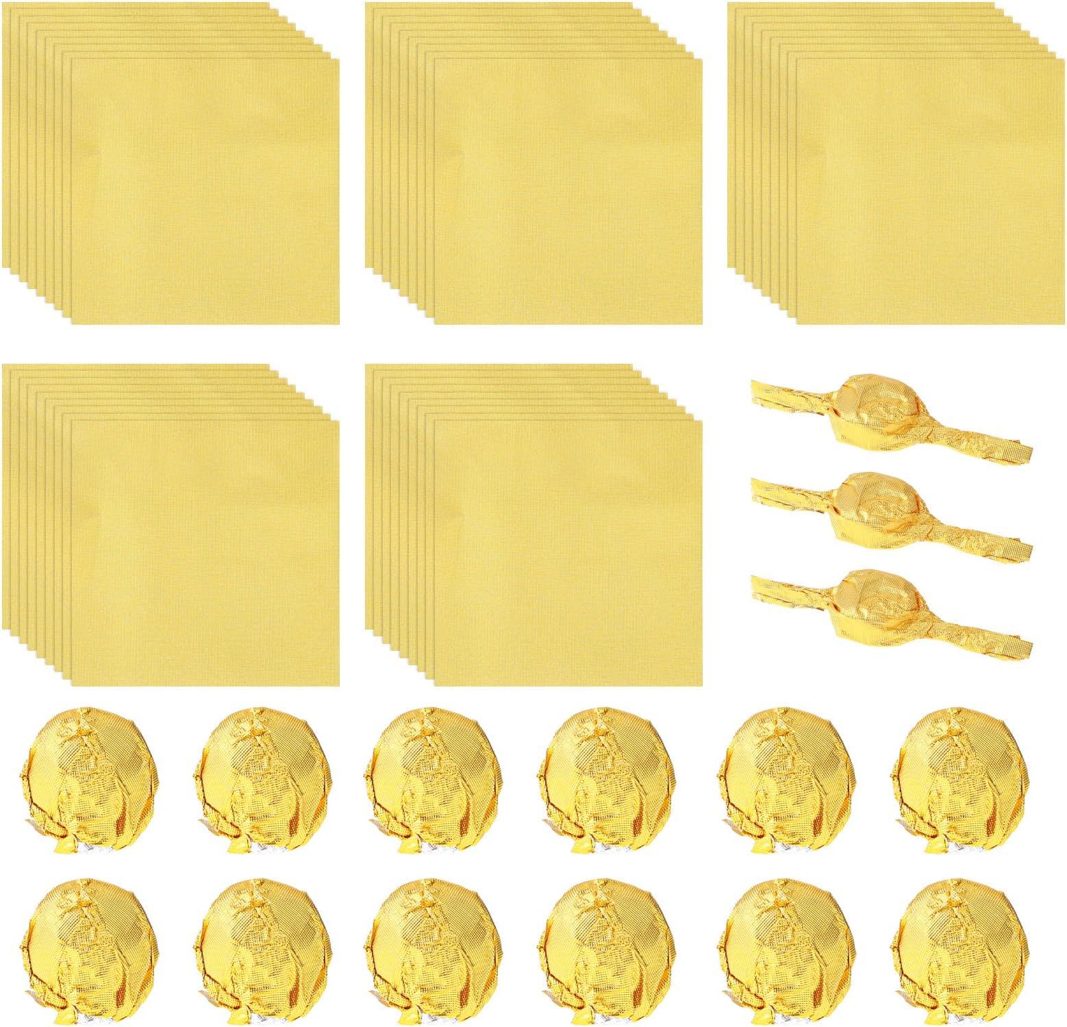 Amazon.com: 300PCS Gold Aluminium Foil Candy Wrappers 3x3 inches Candy ...