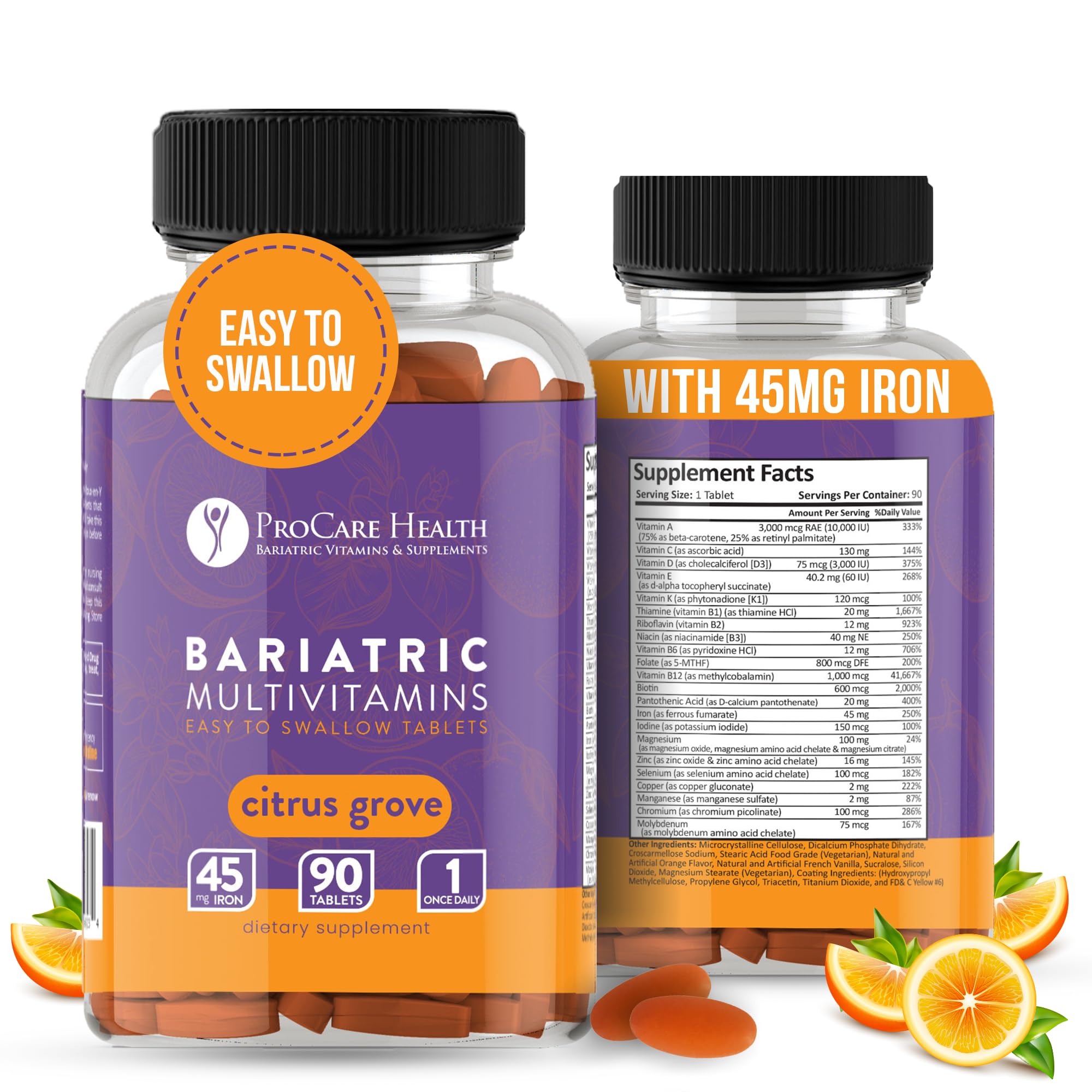 Amazon.com: Procare Health Bariatric Multivitamin with Iron 45mg (90 ...