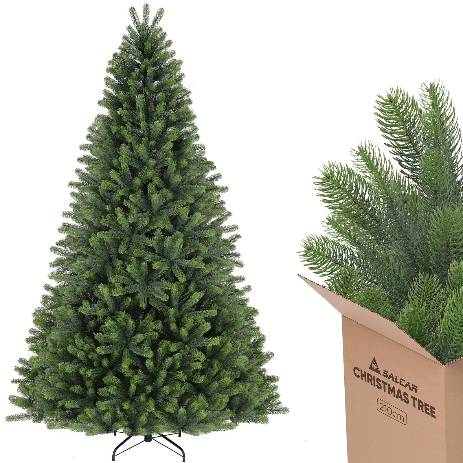SALCAR 7ft Christmas Tree, 100% PE Injection Moulded Full & Realistic ...