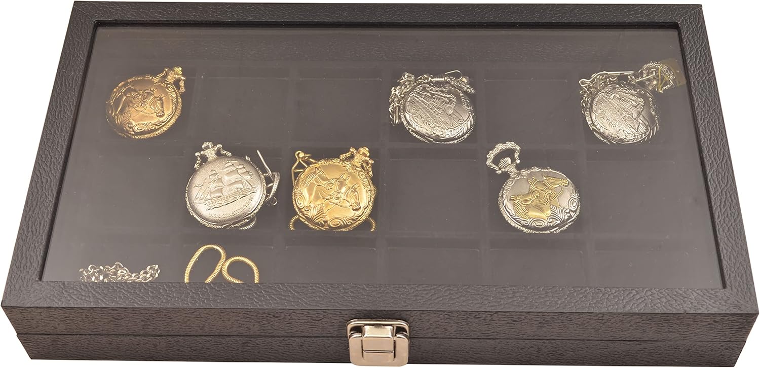 Amazon.com: 18 Watch Show Case Display Antique Jewelry Supply Box for ...