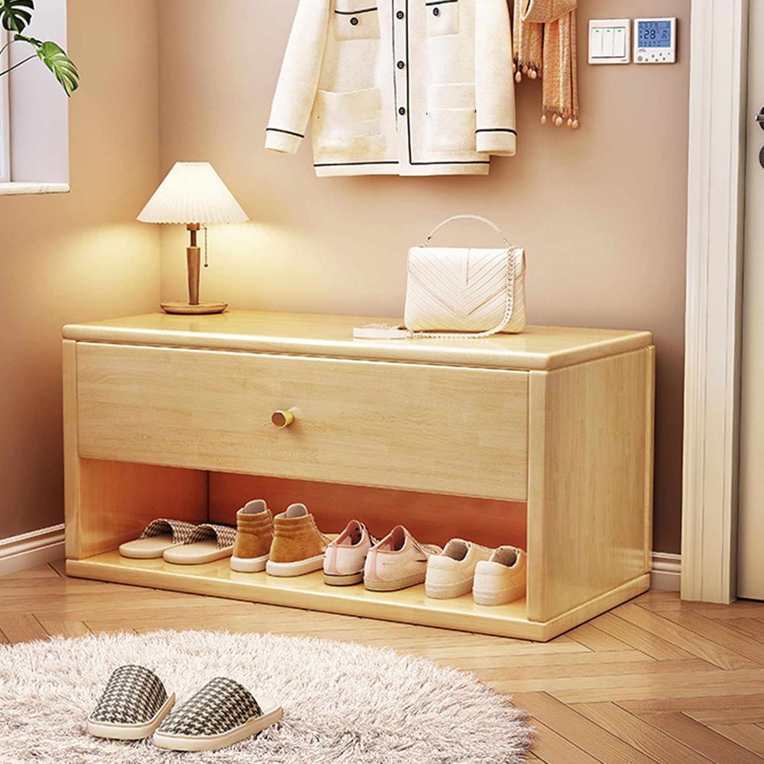 Amazon.com: Shoe Storage Bench with Drawer - Entryway Shoe Rack ...