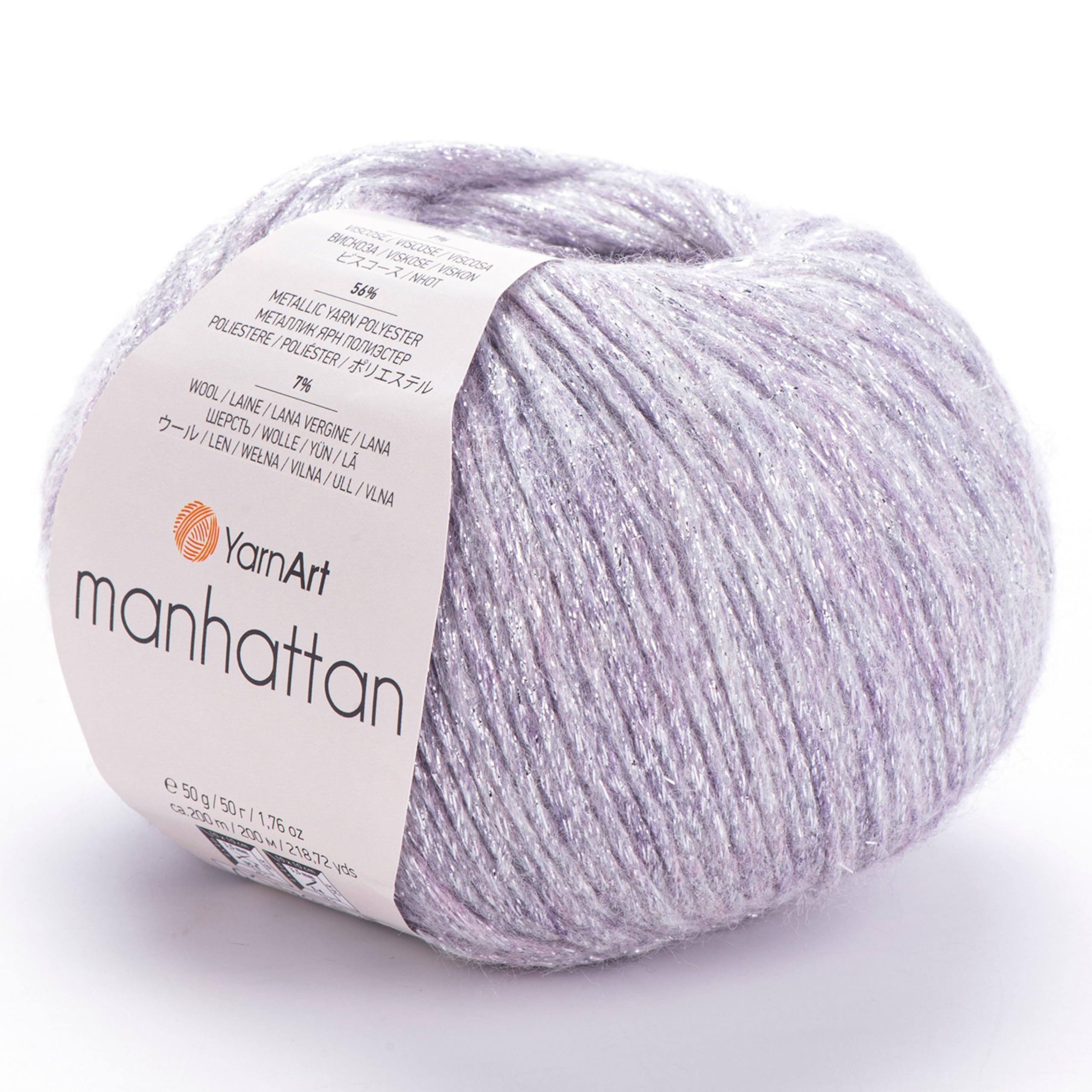 Amazon.com: YARNART Manhattan - Glittery Knitting Yarn, Sparkle Yarn ...