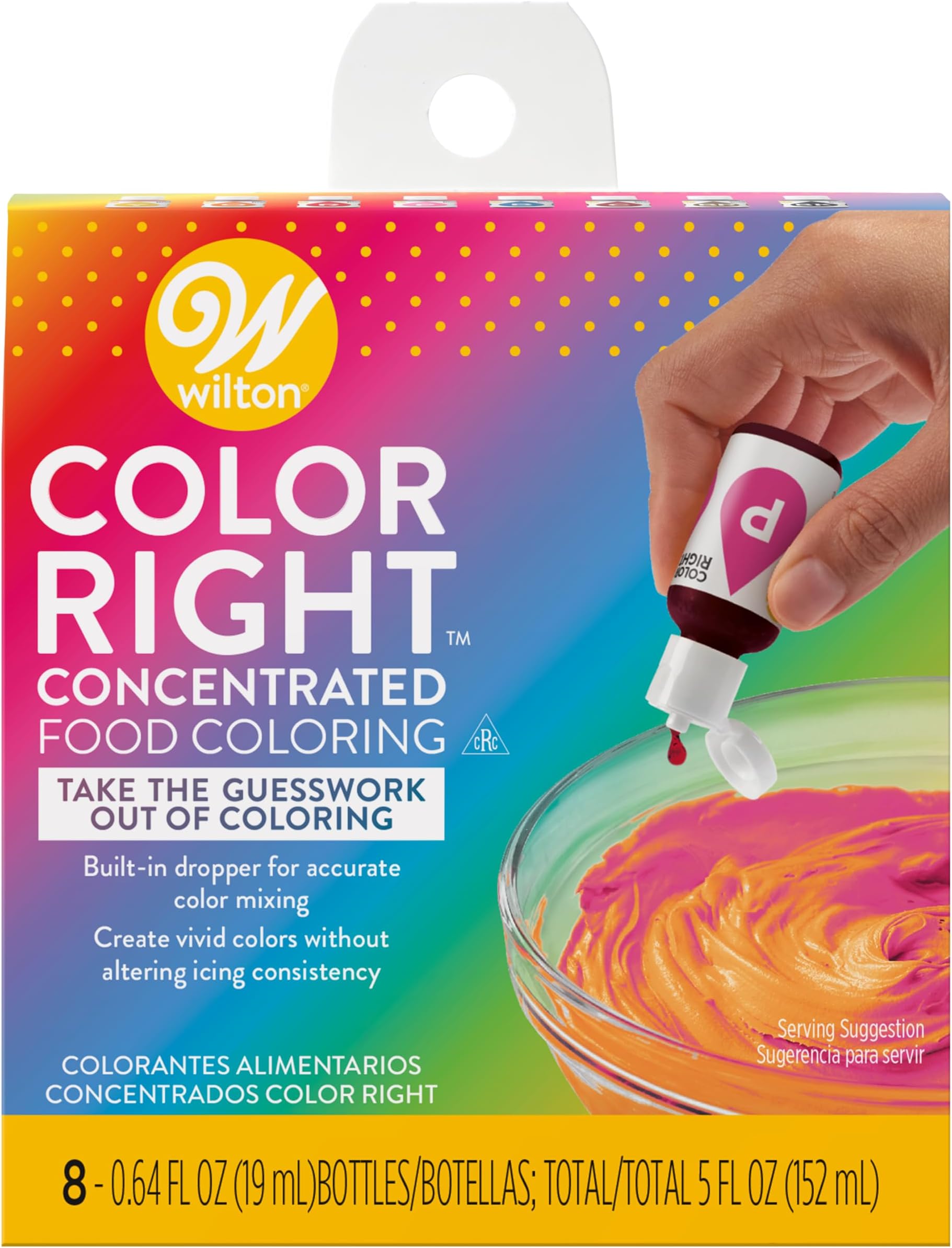 Amazon.com: Wilton Color Right Performance Food Coloring Set, 8 Colors ...
