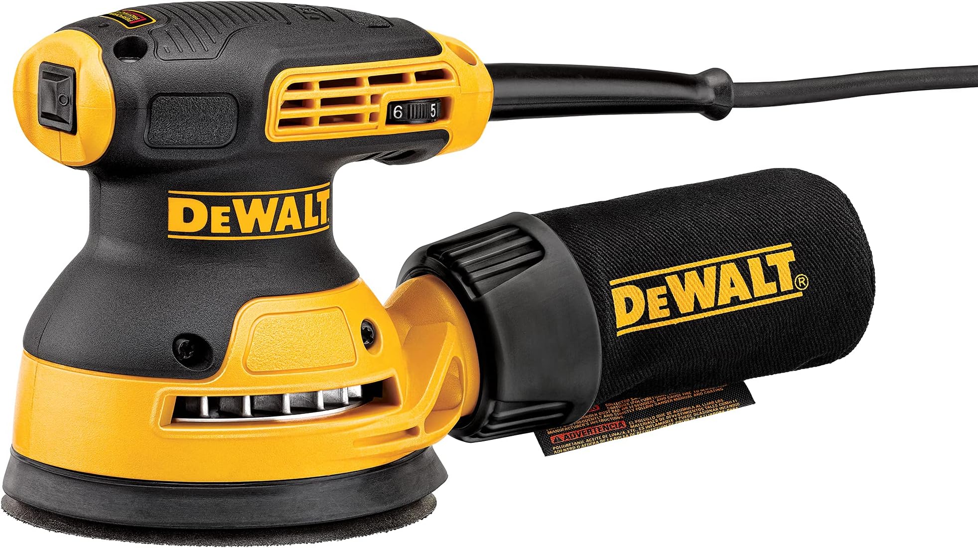 DEWALT D26441K 2.4-AMP Orbital 1/4-Sheet Sander with Cloth Dust Bag ...