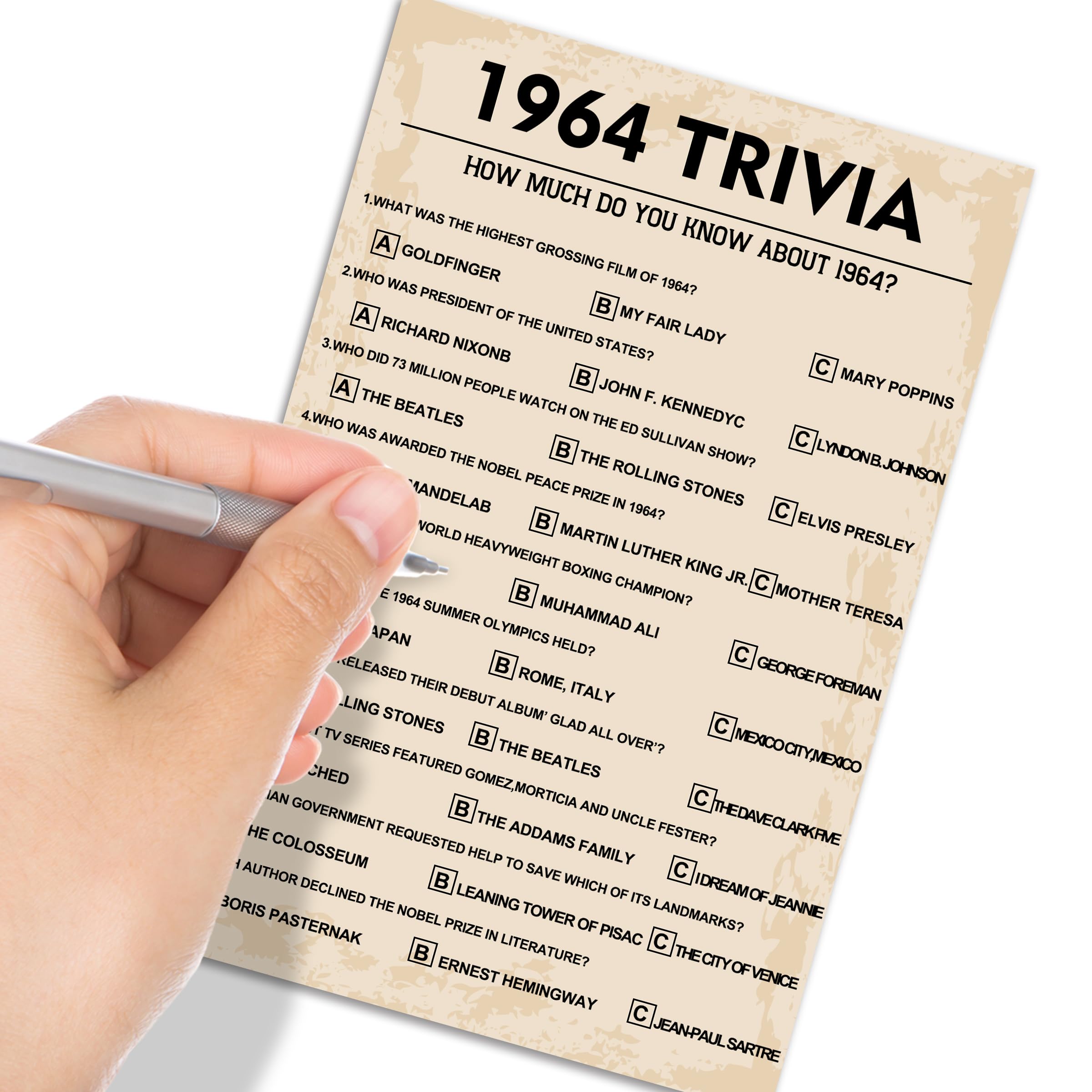 Snapklik.com : 60th Birthday Party Games, 1964 Trivia Games, Birthday ...