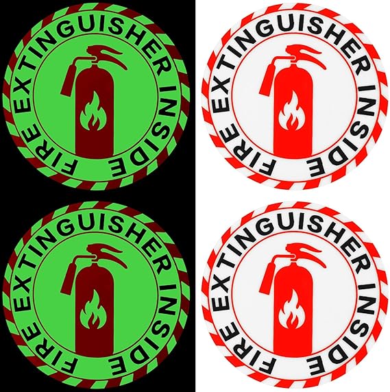 Amazon.com: Weekgrat 4 Pcs Fire Extinguisher Inside Sticker 2.76 x 2.76 ...