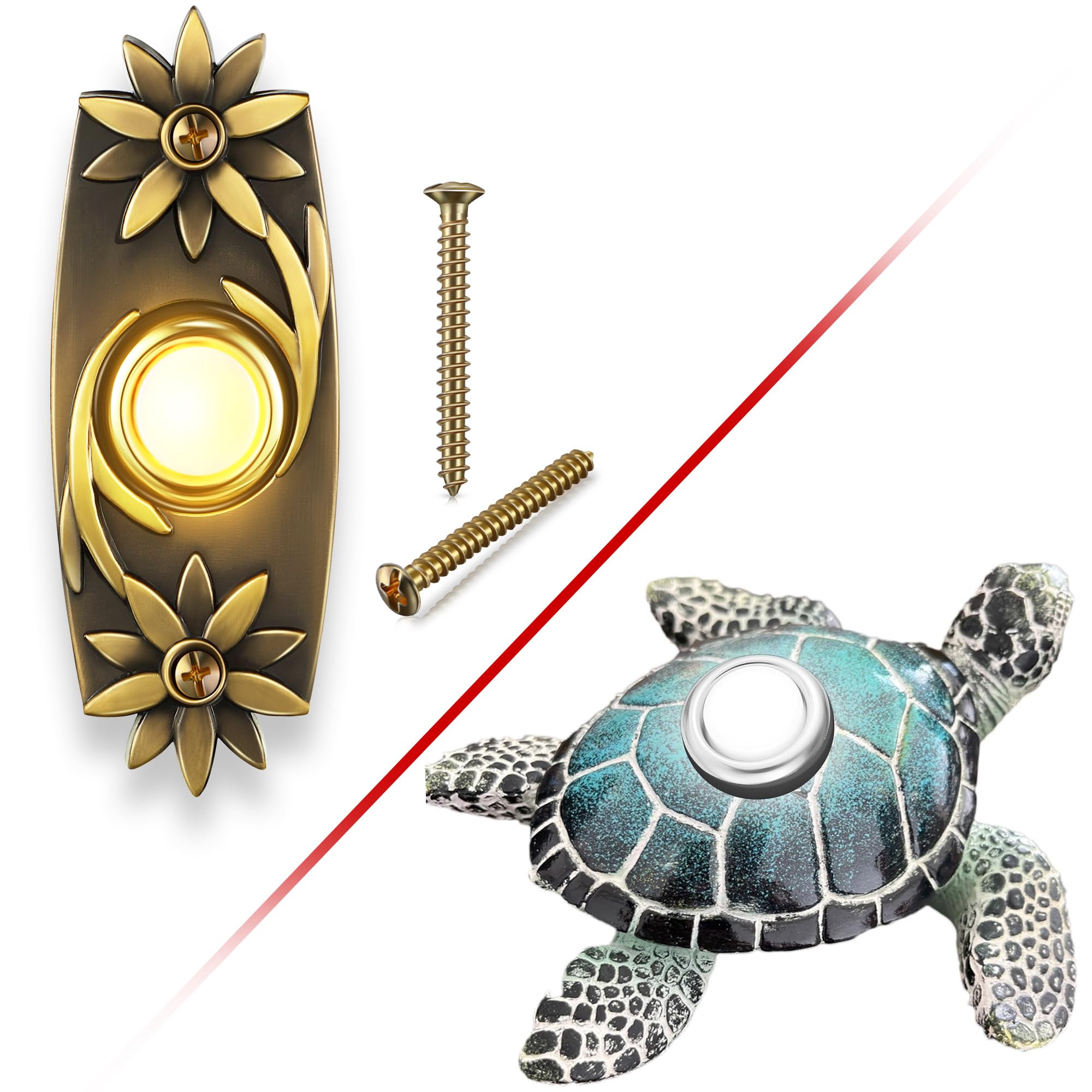 Yoo Doorbell Push Button, LED Lighted up Heavy Duty Metal Wall Surfaced ...