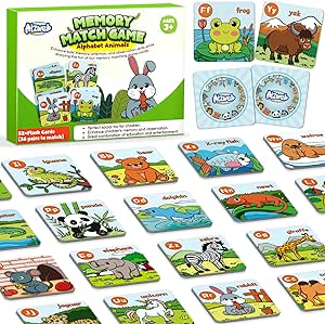 Amazon.com: Aizweb Alphabet Match Game,Memory Game,52 Pcs ABC Learning Letter Flash Cards for ...