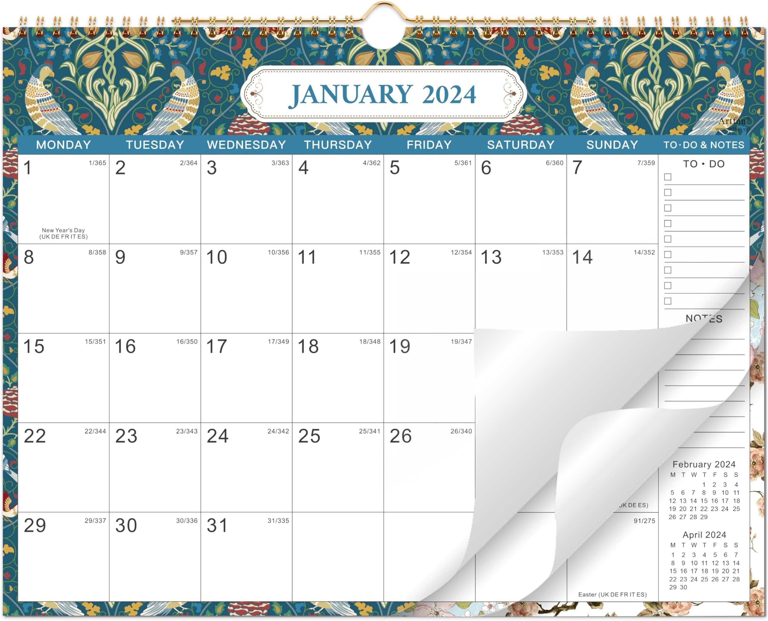 2024 Calendar - Wall Calendar 2024, Calendar 2024 uk, 2024 Calendar ...