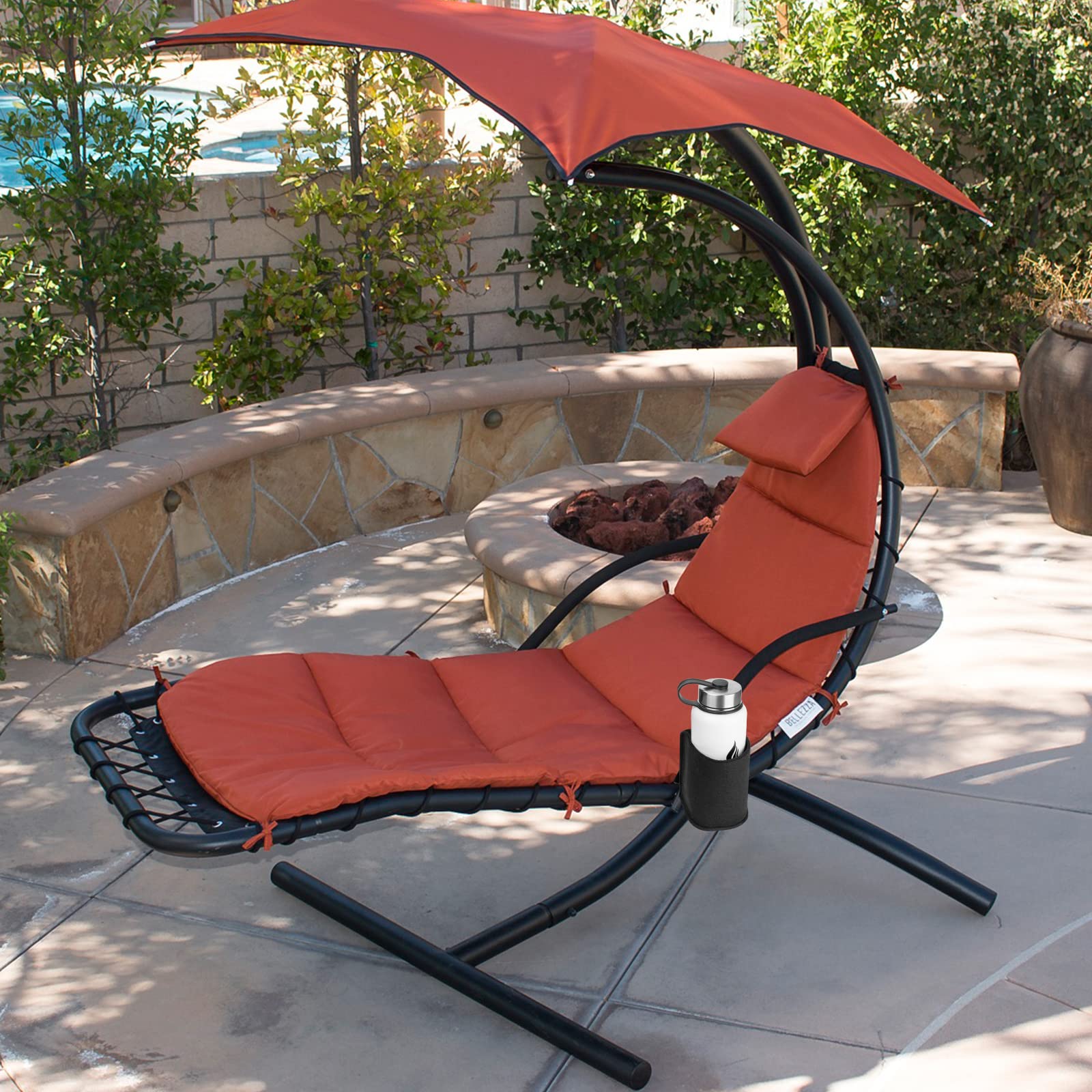 Snapklik.com : Drinking Cup Holder, Patio Curved Chaise Chair Cup ...