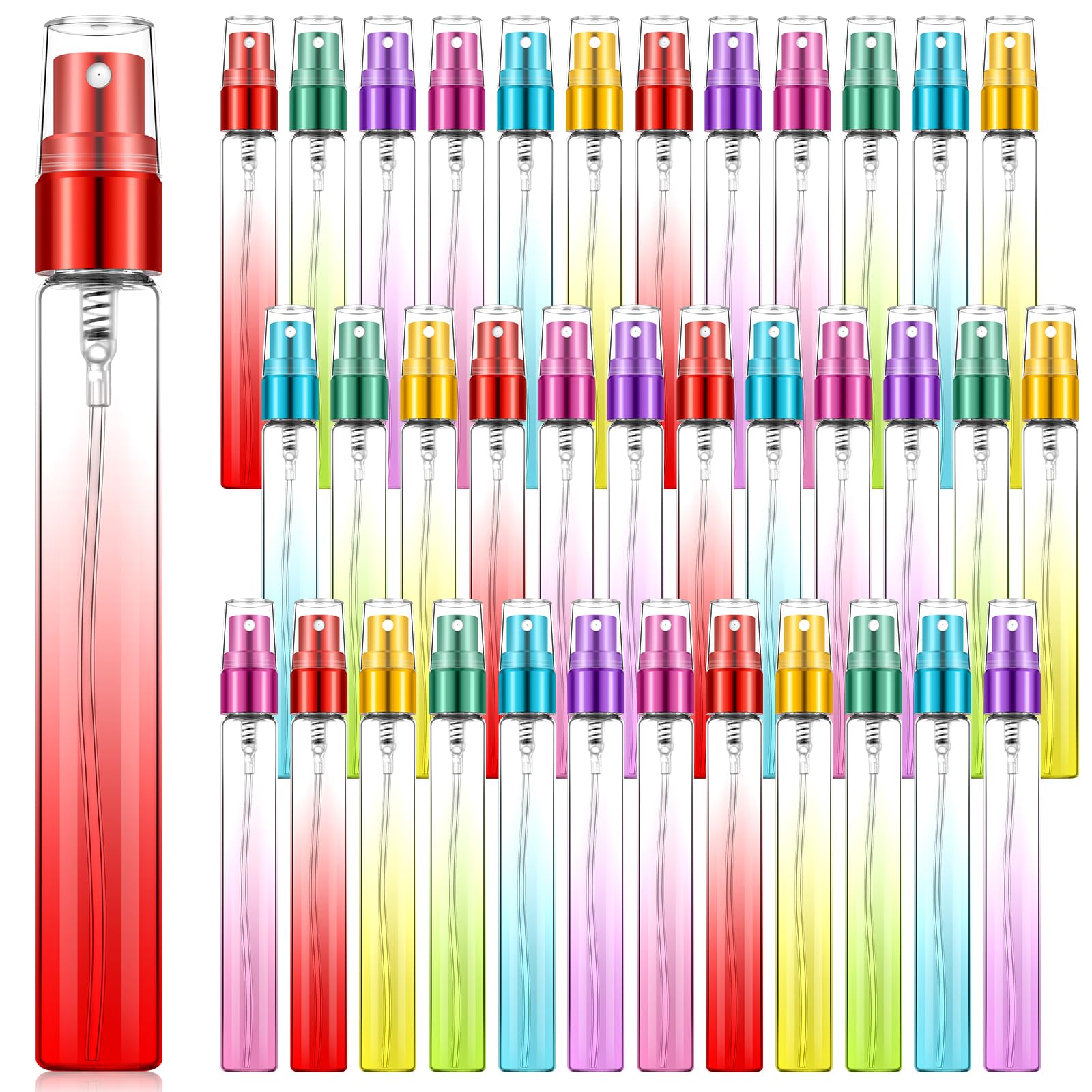 Amazon.com: Zhehao 36 Pieces Mini Perfume Spray Bottles 10 ml Colorful ...